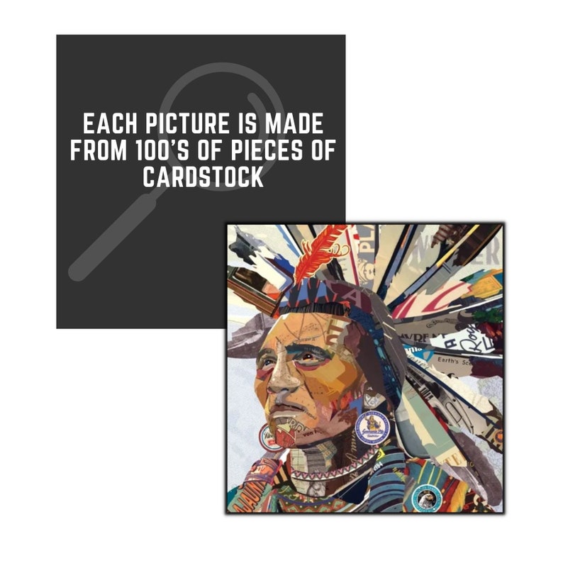 Indian Brave Hand Crafted Card Stock 3D Collage Art - Etsy