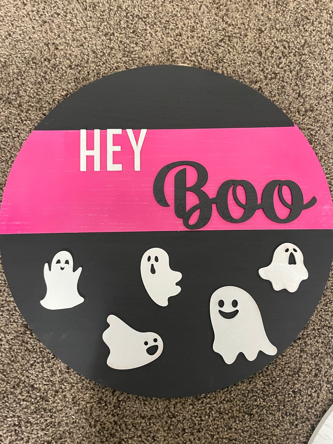 Hey Boo 18" Door Sign - Etsy