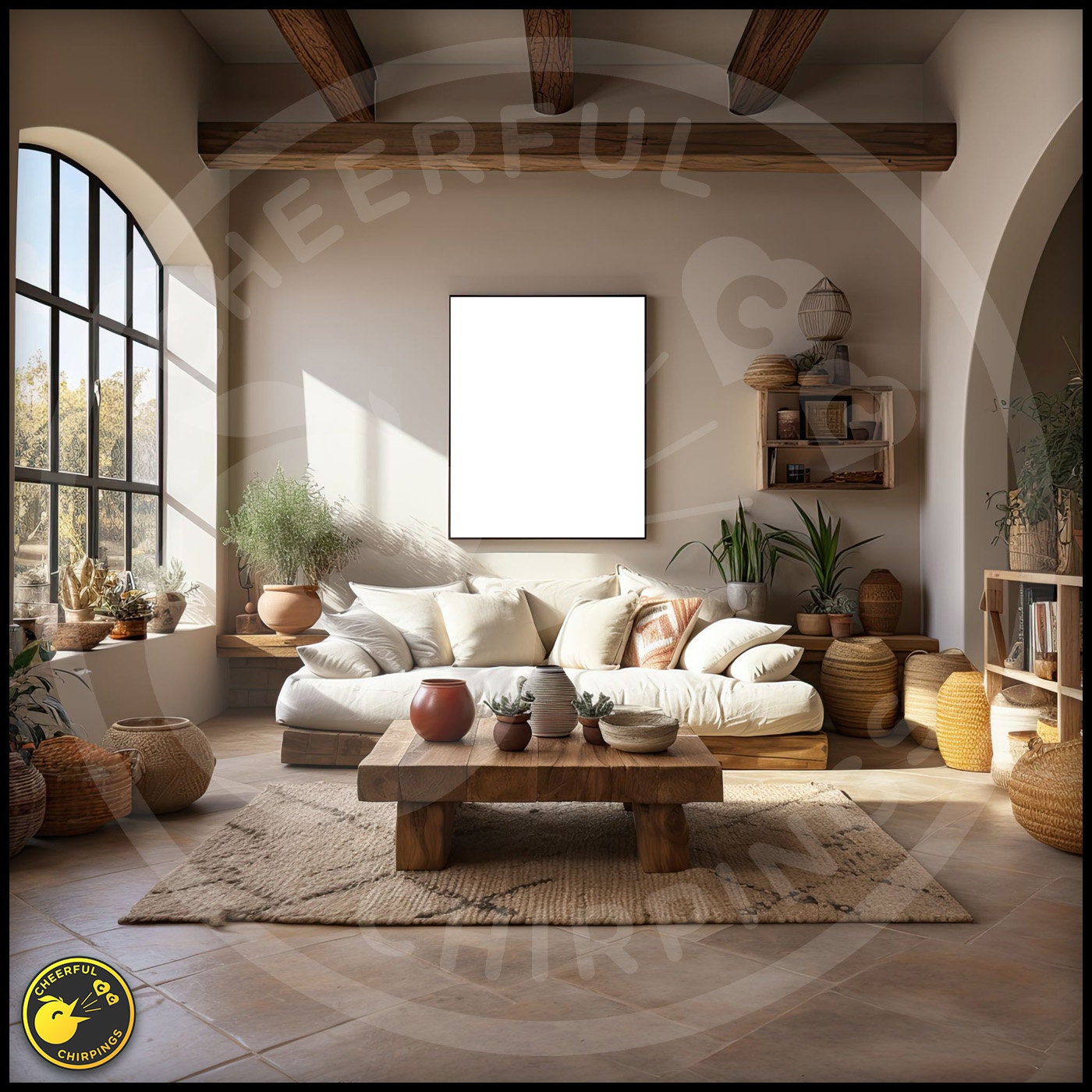 30 Boho Style Interior Design Frame Canva Templates, Living Rooms ...