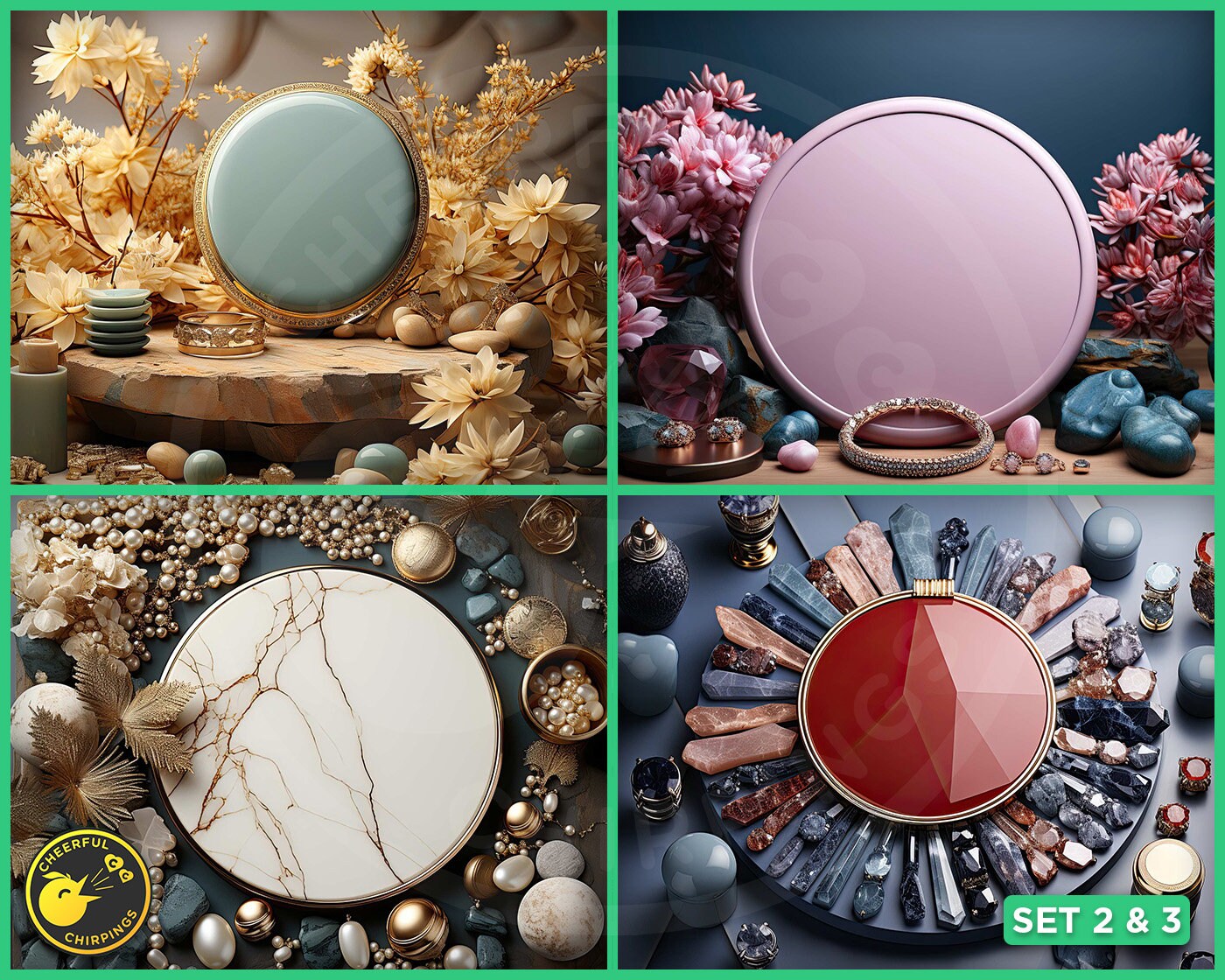 Luxury Backgrounds Set 2&3, Background Mockups, Jewelry Backdrop ...