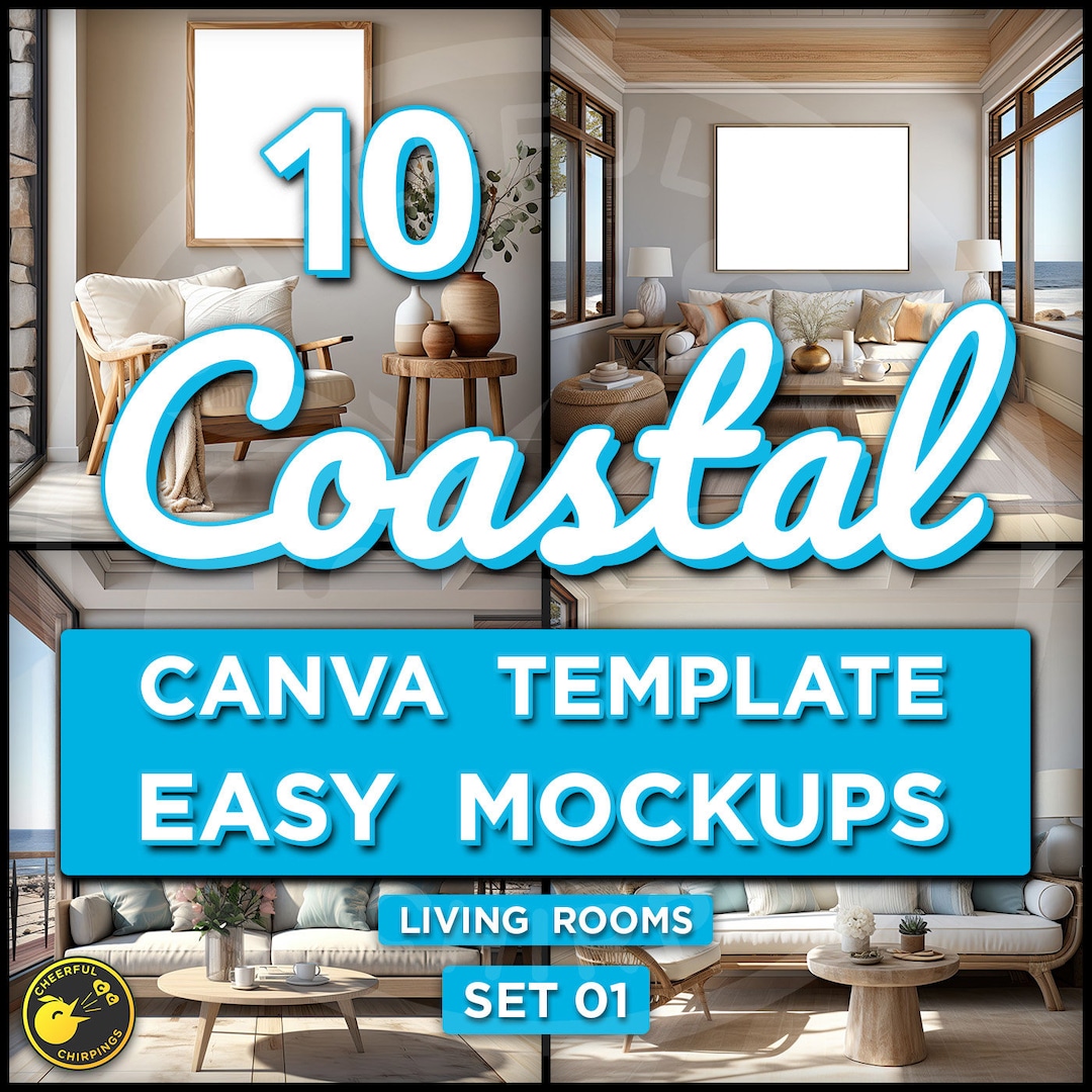10 Coastal Style Canva Frame Mockups, Canva Frame Mockups, Canva ...