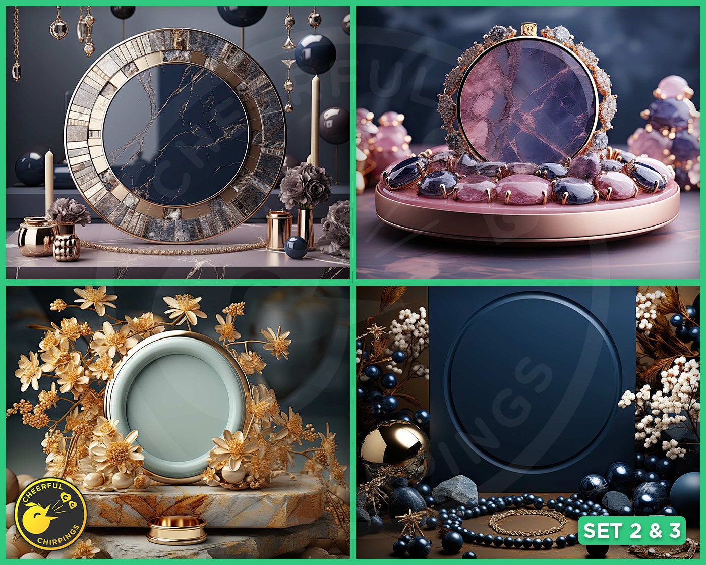 Luxury Backgrounds Set 2&3, Background Mockups, Jewelry Backdrop ...