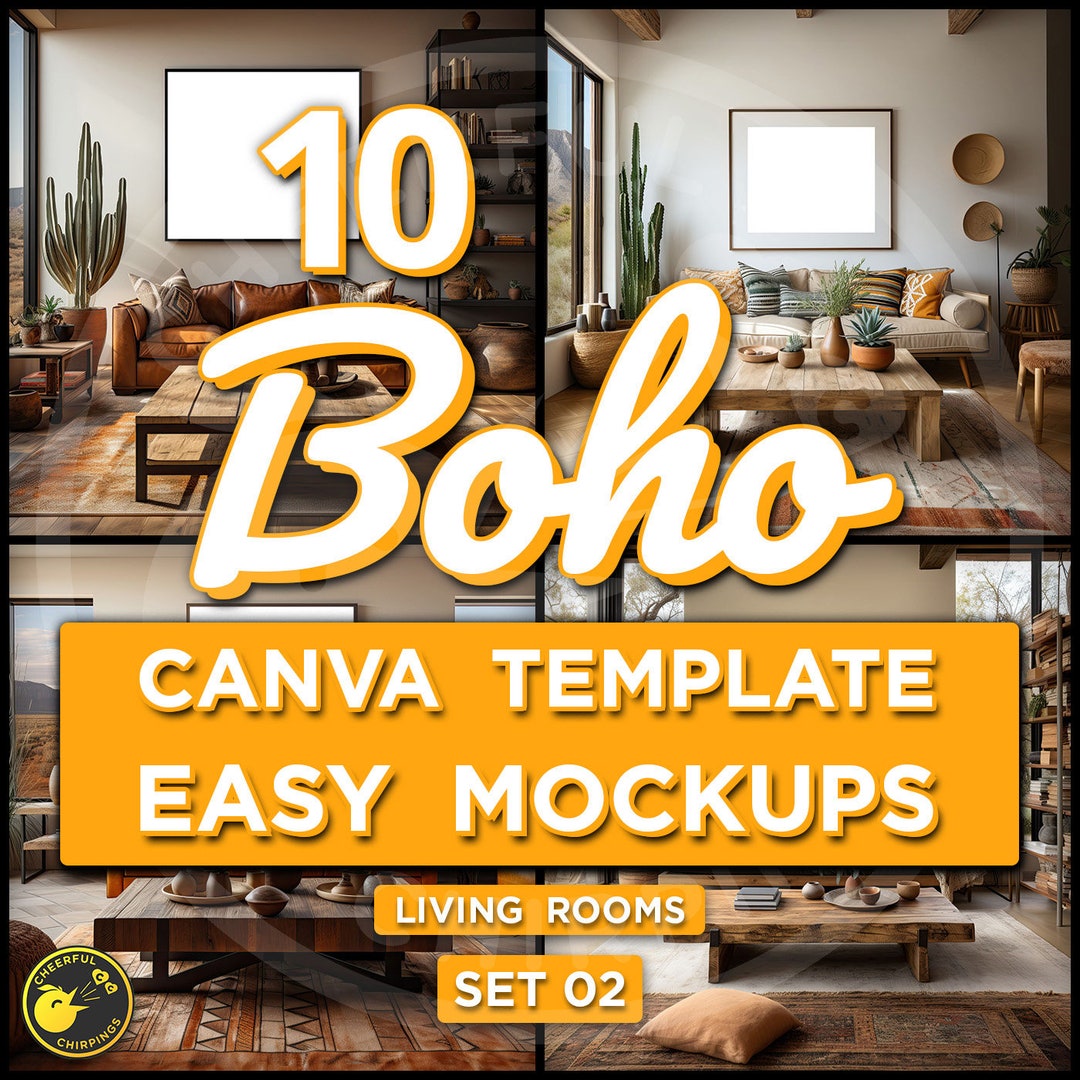10 Boho Style Canva Frames Mockups, Canva Frame Mockups, Canva ...