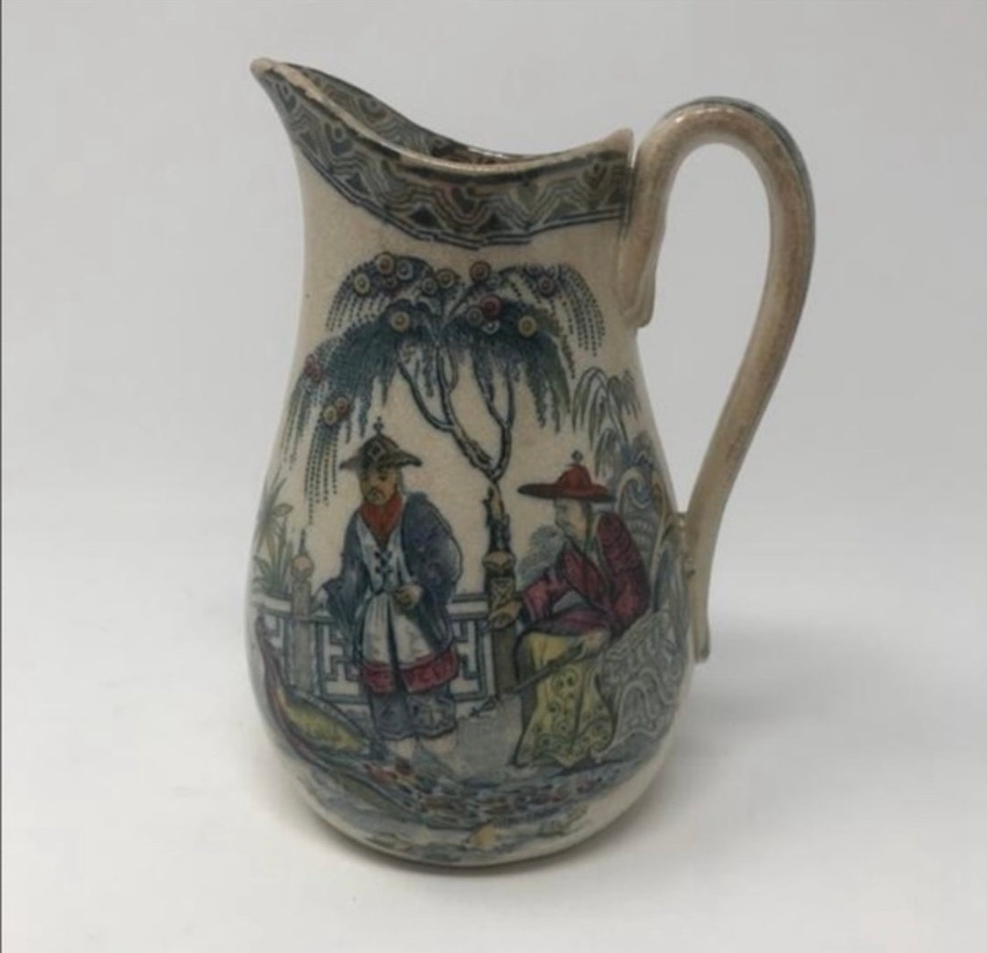 Antique Earthenware Chusan Pottery Cream Pitcher Circa 1870 to 1903 ...