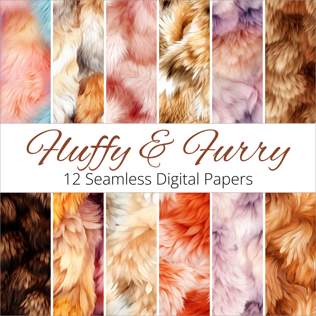12 Seamless Fluffy & Furry Backgrounds Digital Paper Patterns for ...