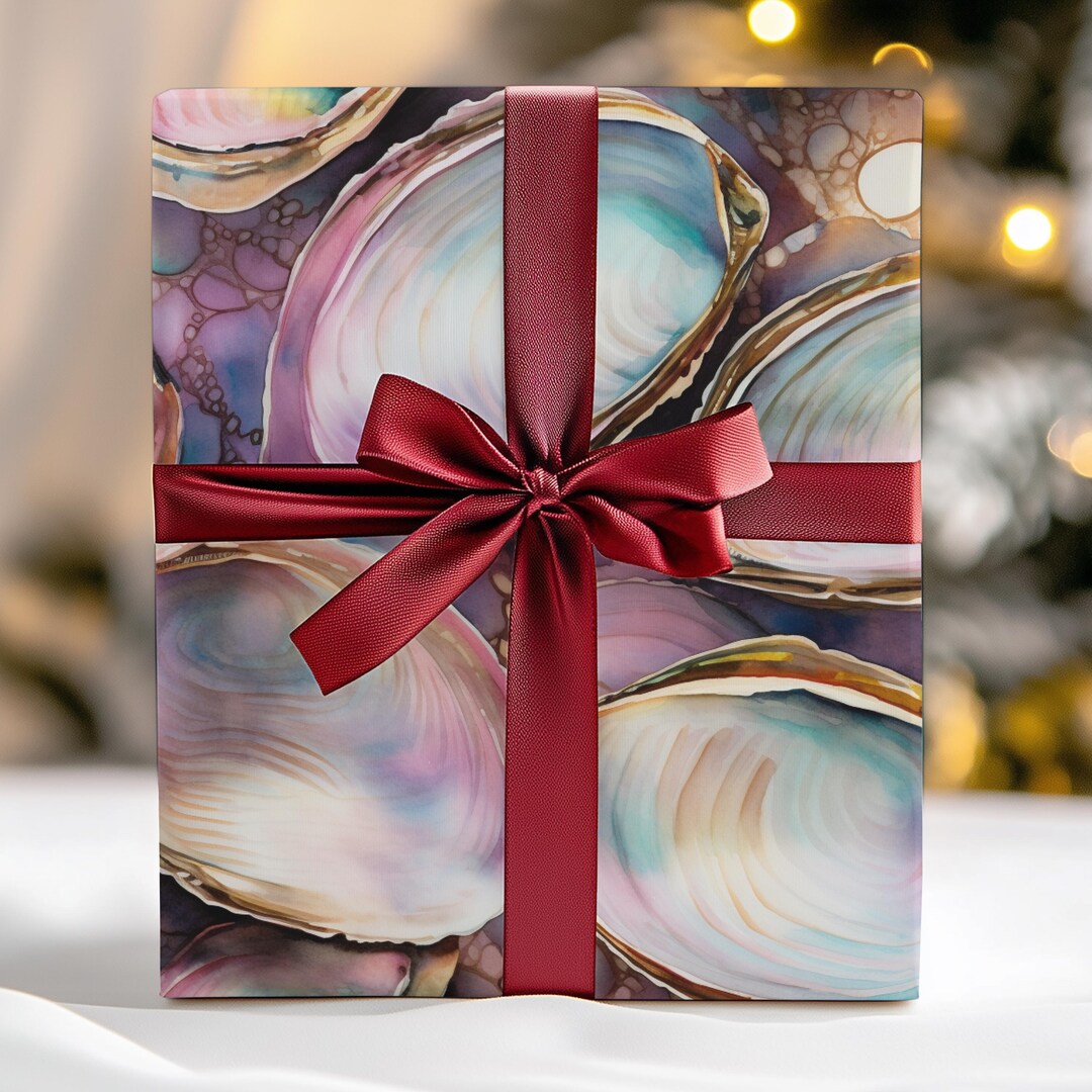 Abalone Shells Coastal Gift Wrap - Beach Lover's Seaside Paper - Etsy