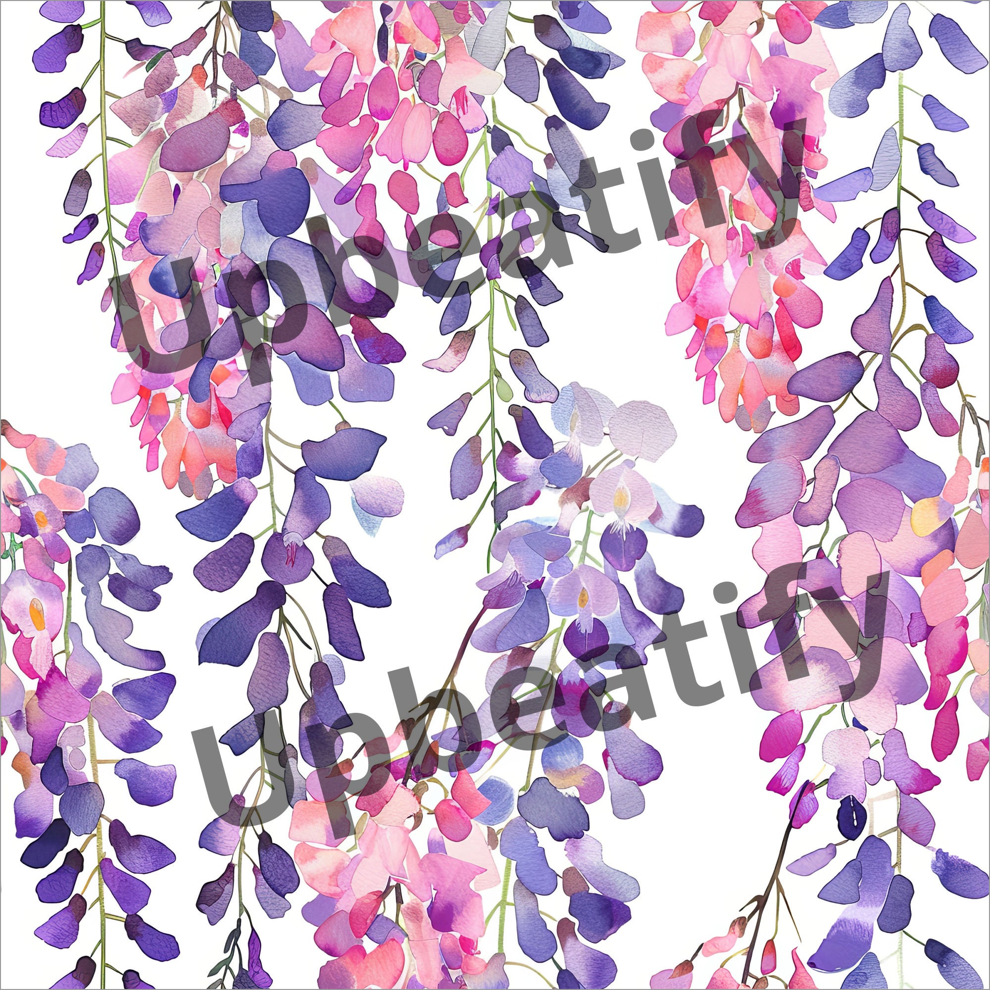Light Wisteria Digital Paper Set - Seamless Floral Craft Patterns - Etsy