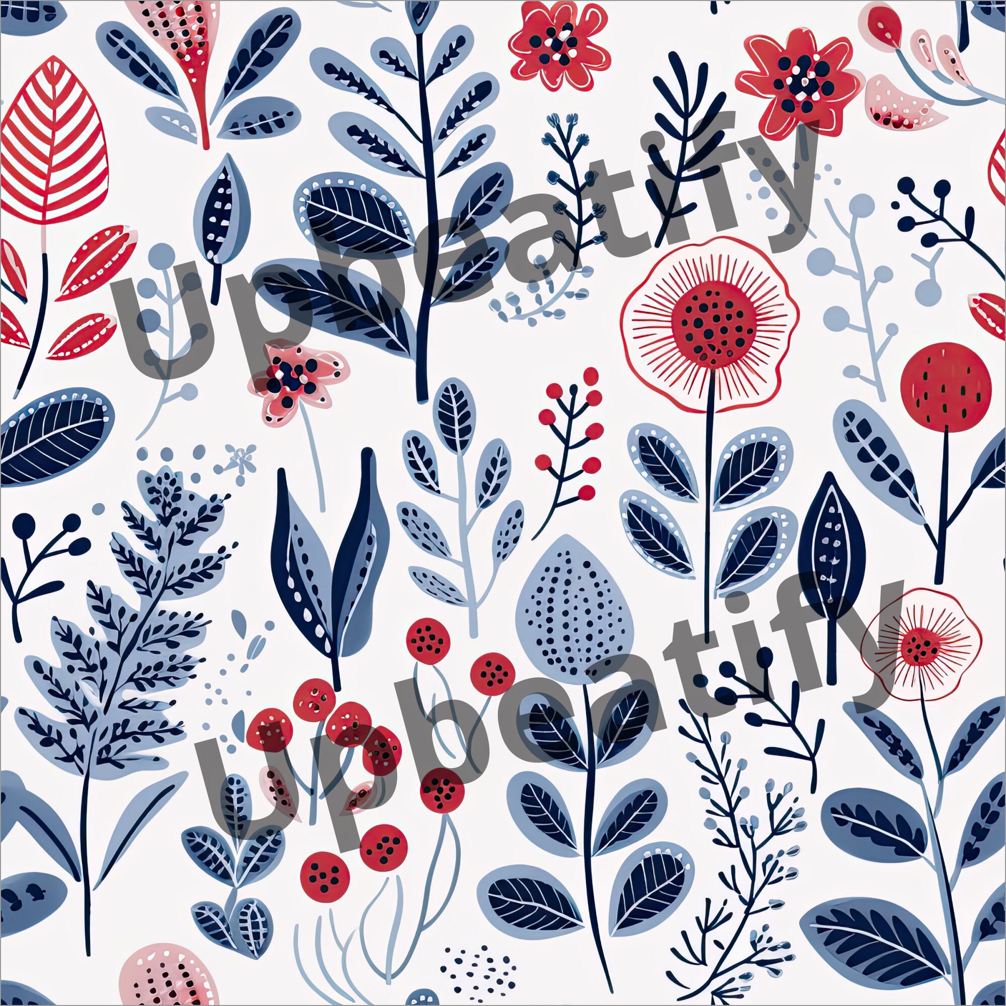12 Seamless Light Scandinavian Botanical Backgrounds Digital Paper ...