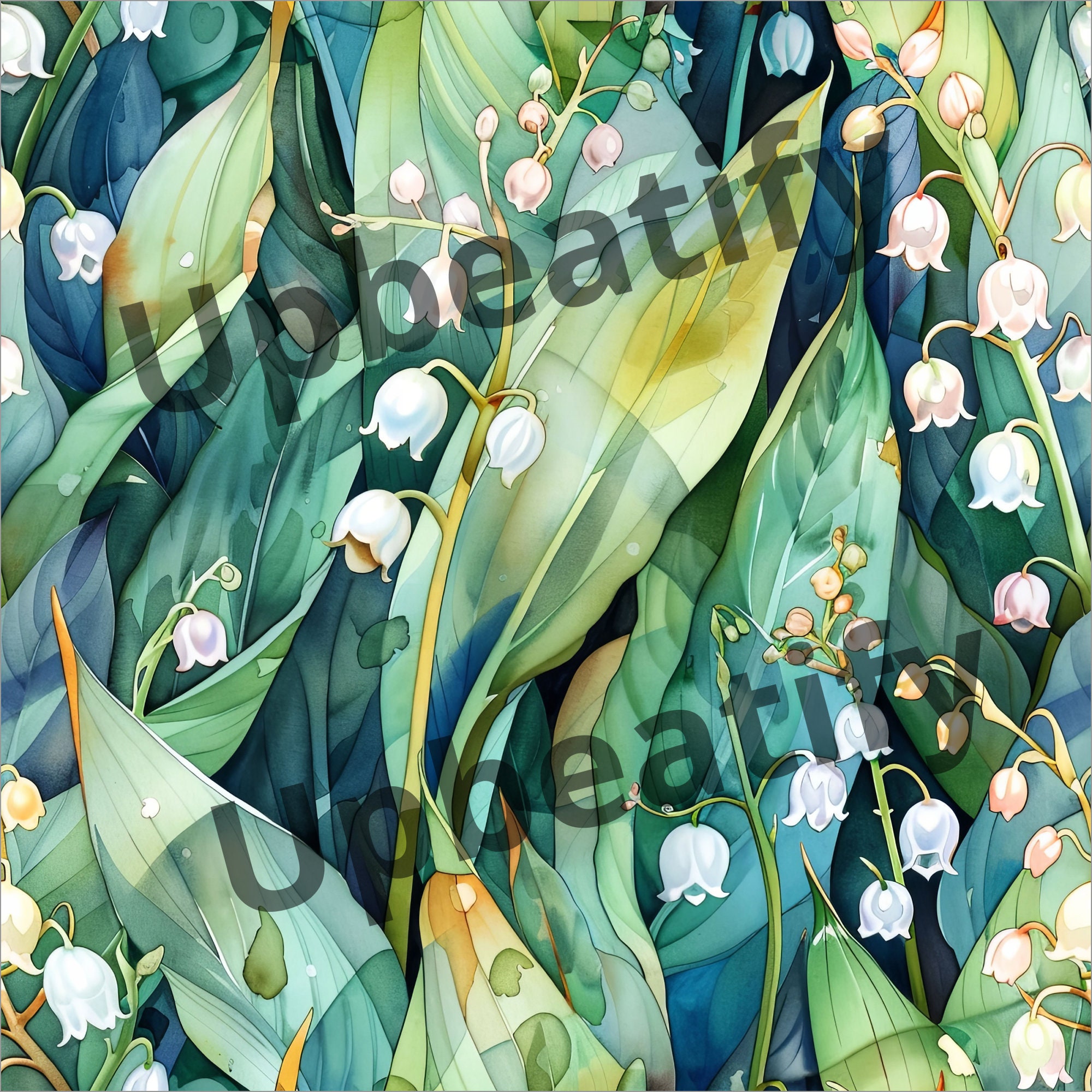 12 Seamless Lily of the Valley Backgrounds Digital Paper Patterns for ...