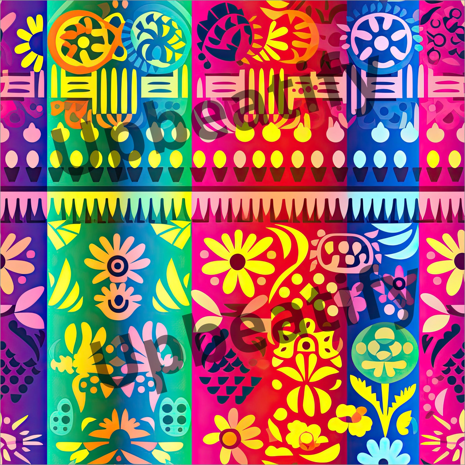 12 Seamless Papel Picado Backgrounds Digital Paper Patterns for ...