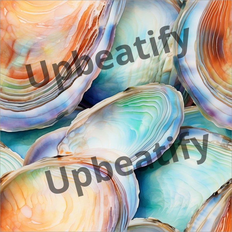 Abalone Shell Digital Paper Patterns for Crafts & Projects - Set of 12 ...