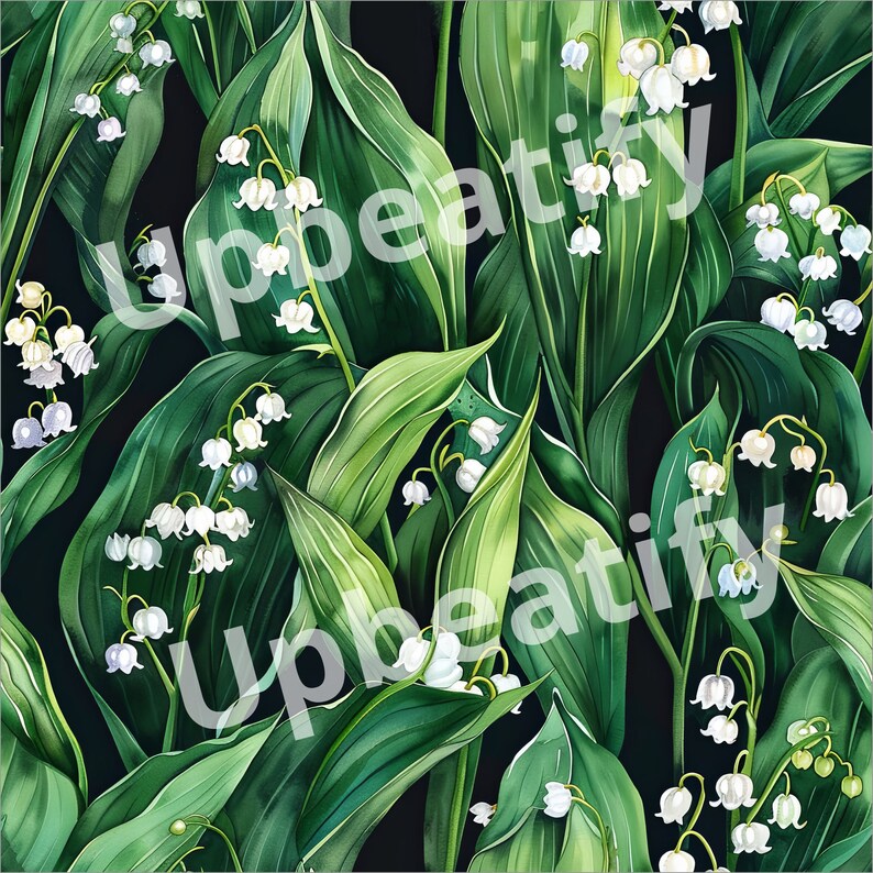 12 Seamless Lily of the Valley Backgrounds Digital Paper Patterns for ...