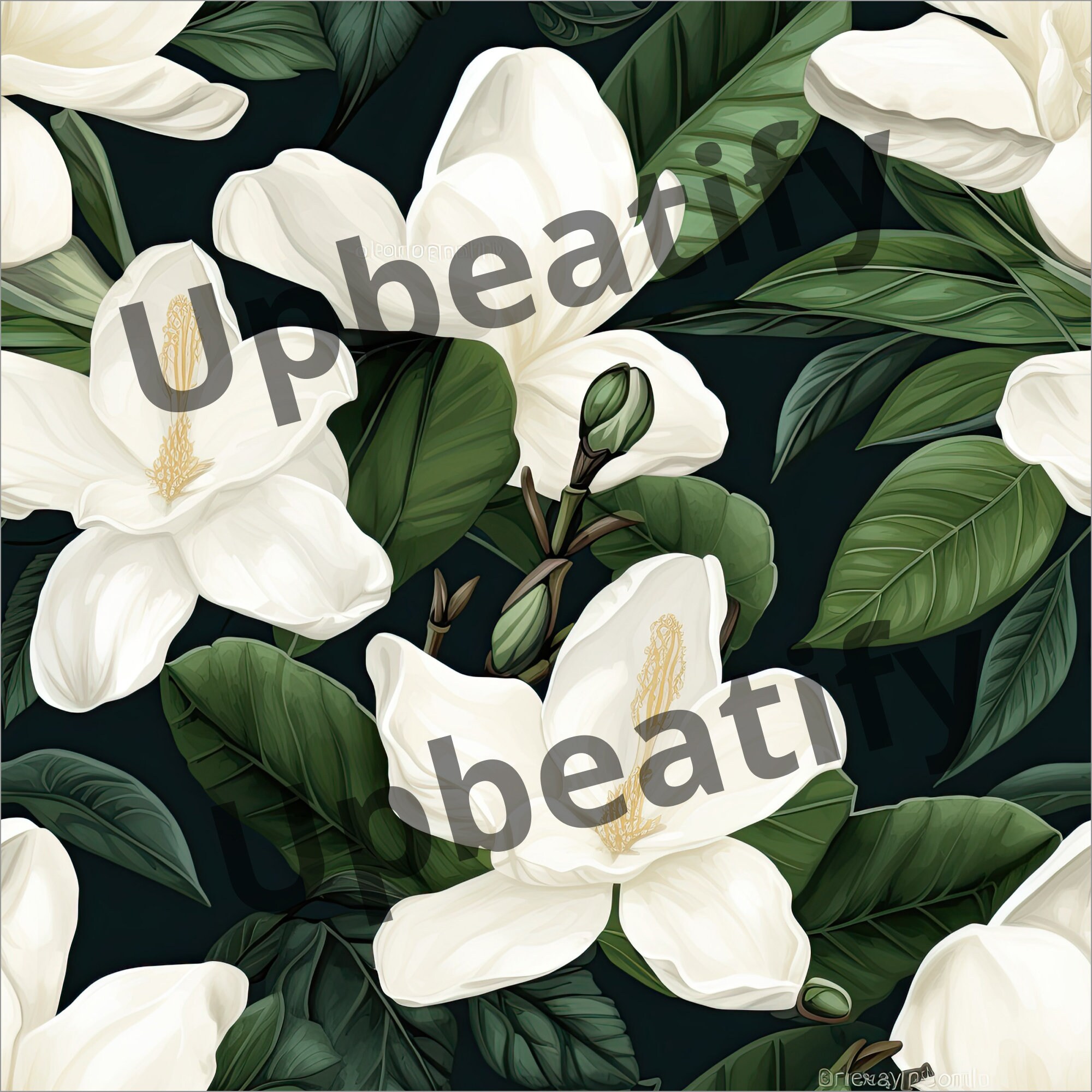 12 Seamless White Gardenia Digital Paper Patterns for Weddings ...
