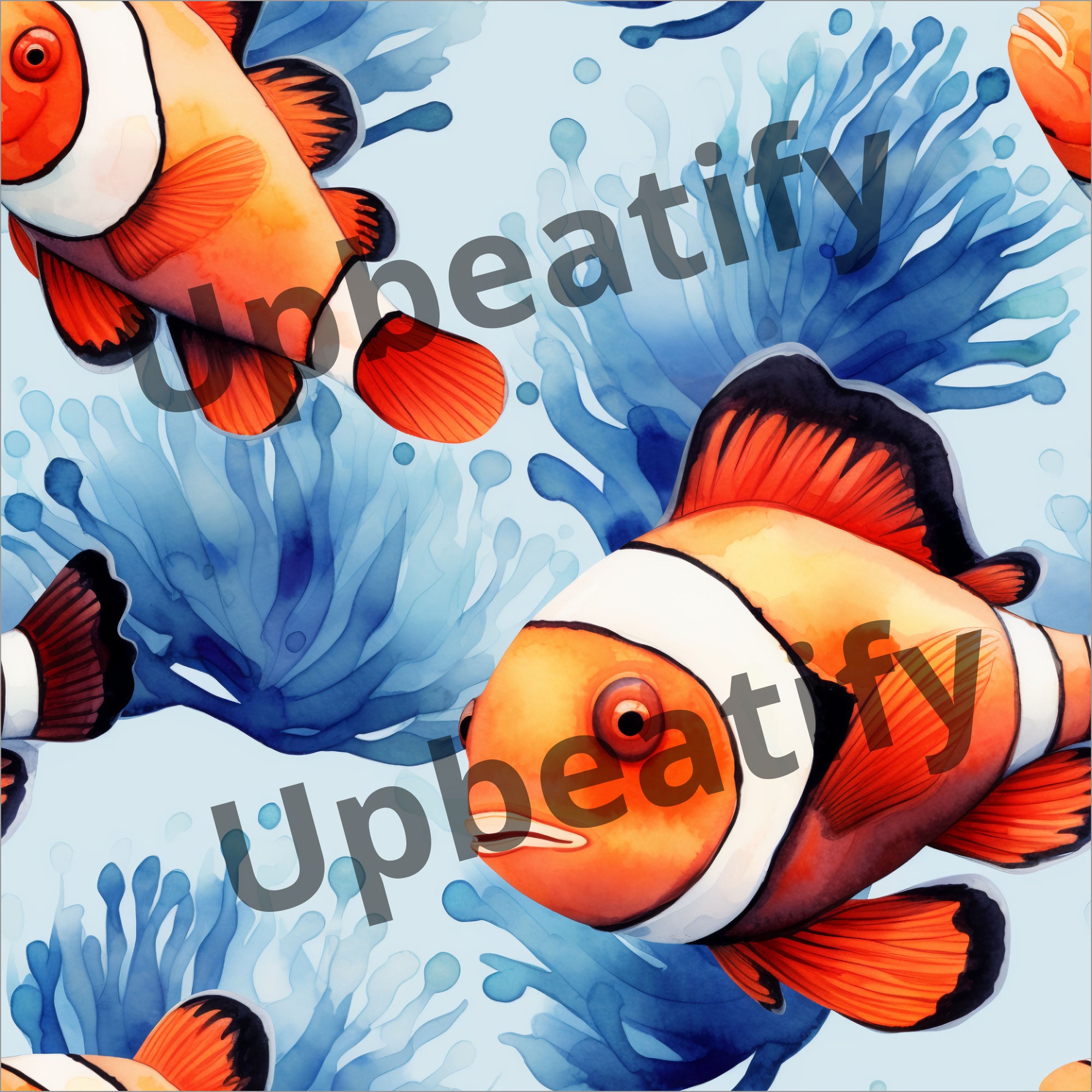 12 Seamless Tropical Fish Backgrounds Digital Paper Patterns for ...