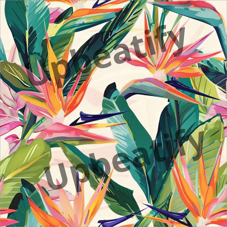 12 Seamless Bird of Paradise Backgrounds Digital Paper Patterns for ...