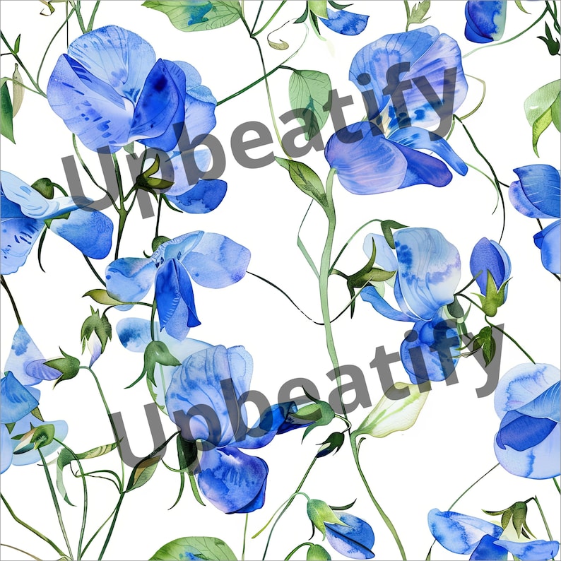 Blue Butterfly Pea Watercolor Paper – 12 Seamless Digital Patterns (JPG ...