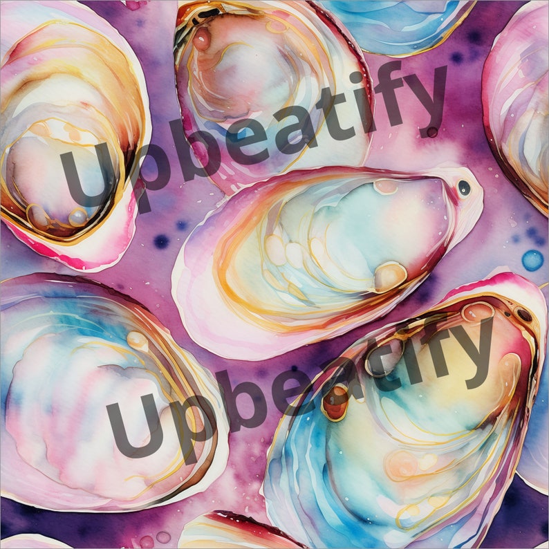 Abalone Shell Digital Paper Patterns for Crafts & Projects - Set of 12 ...