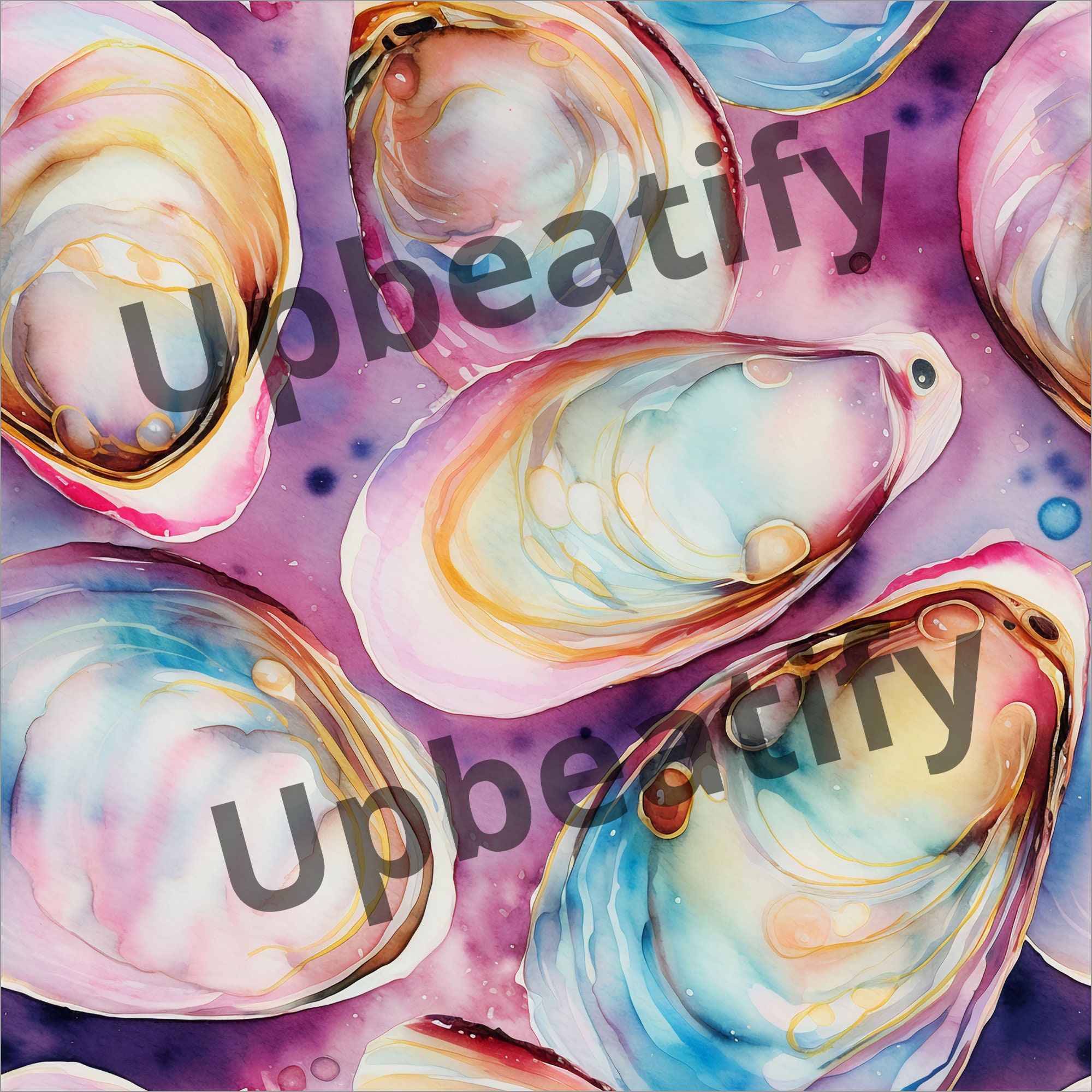 Abalone Shell Digital Paper: 12 Seamless Watercolor Patterns - Etsy