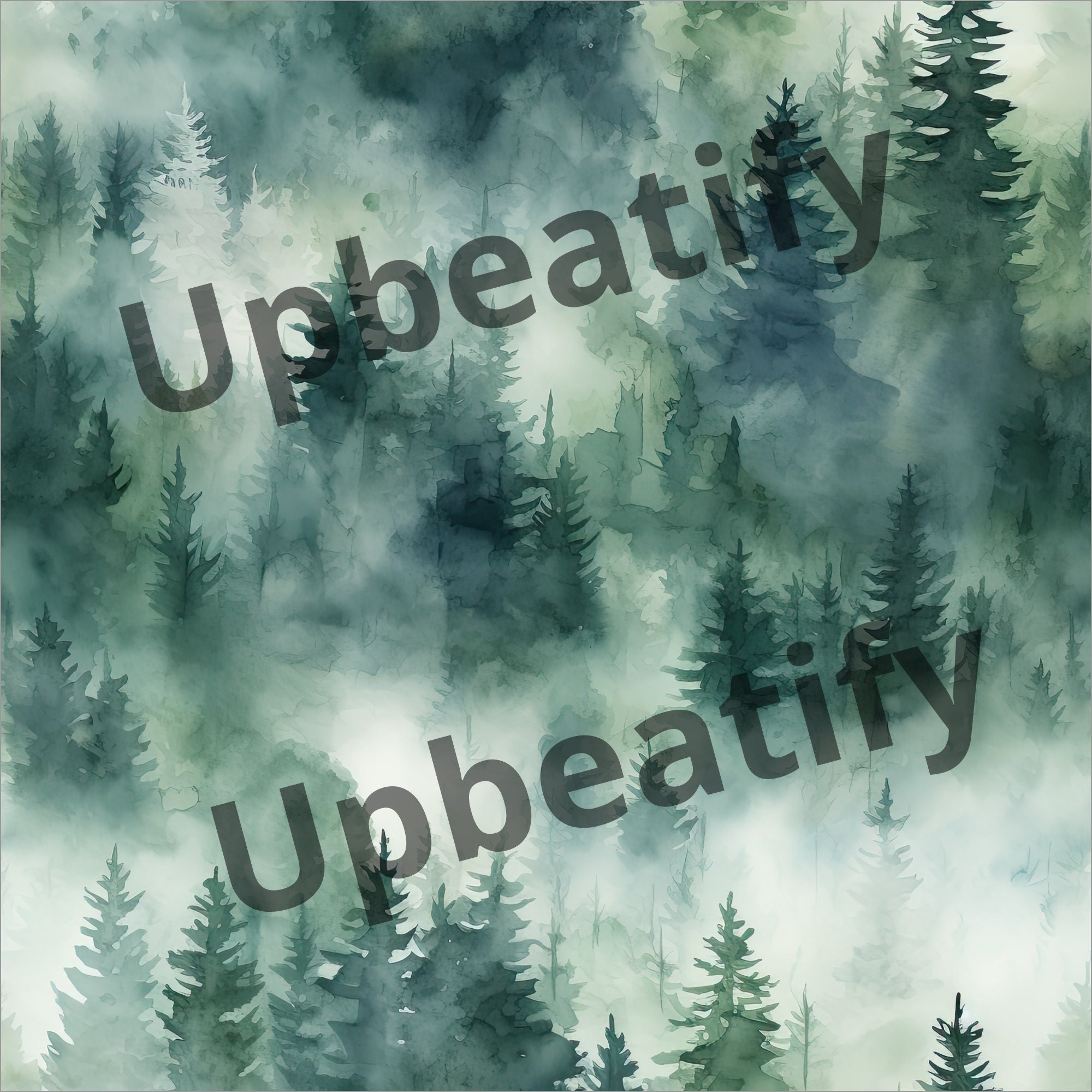 12 Seamless Foggy Pine Forest Backgrounds Digital Paper Patterns for ...