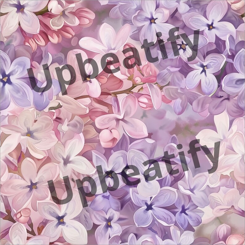 12 Seamless Mauve Lilacs Digital Paper Patterns for Weddings ...