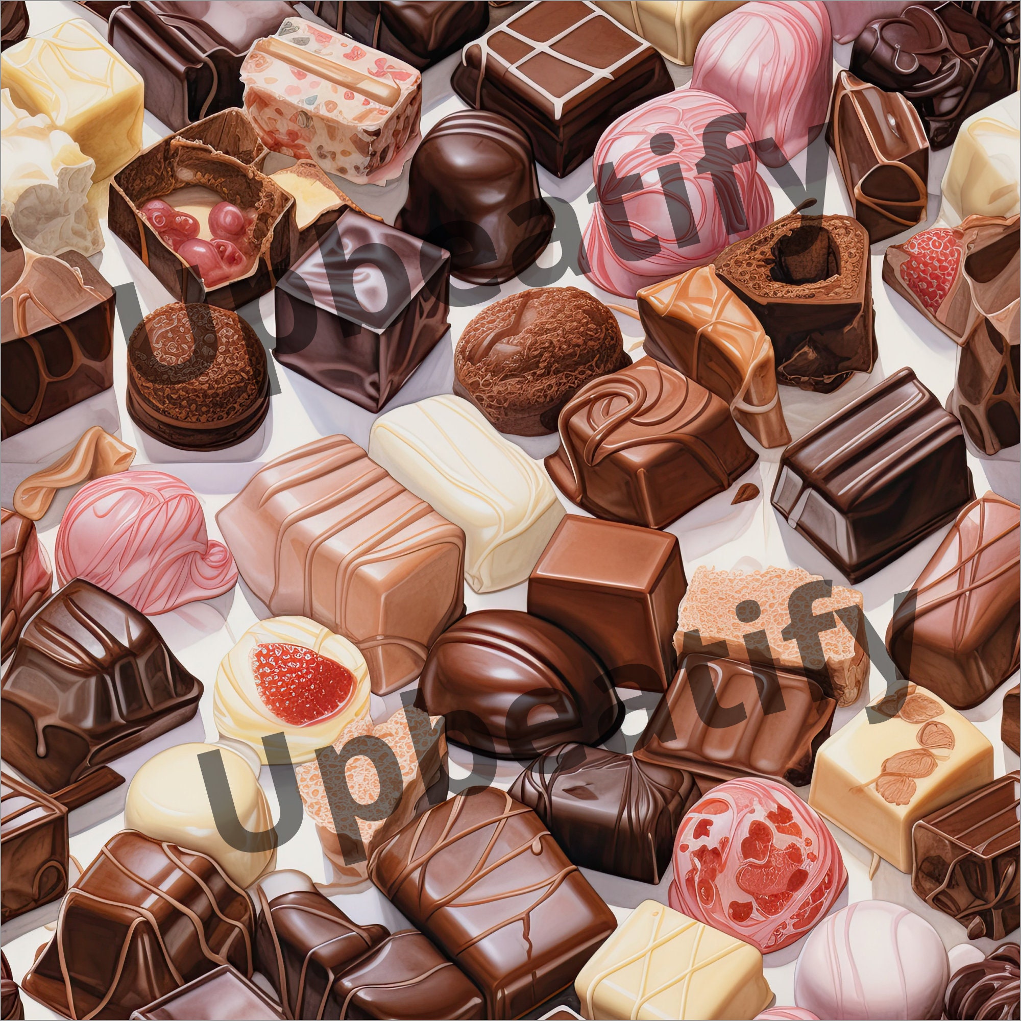 12 Seamless Gourmet Chocolates Backgrounds Digital Paper Patterns for ...