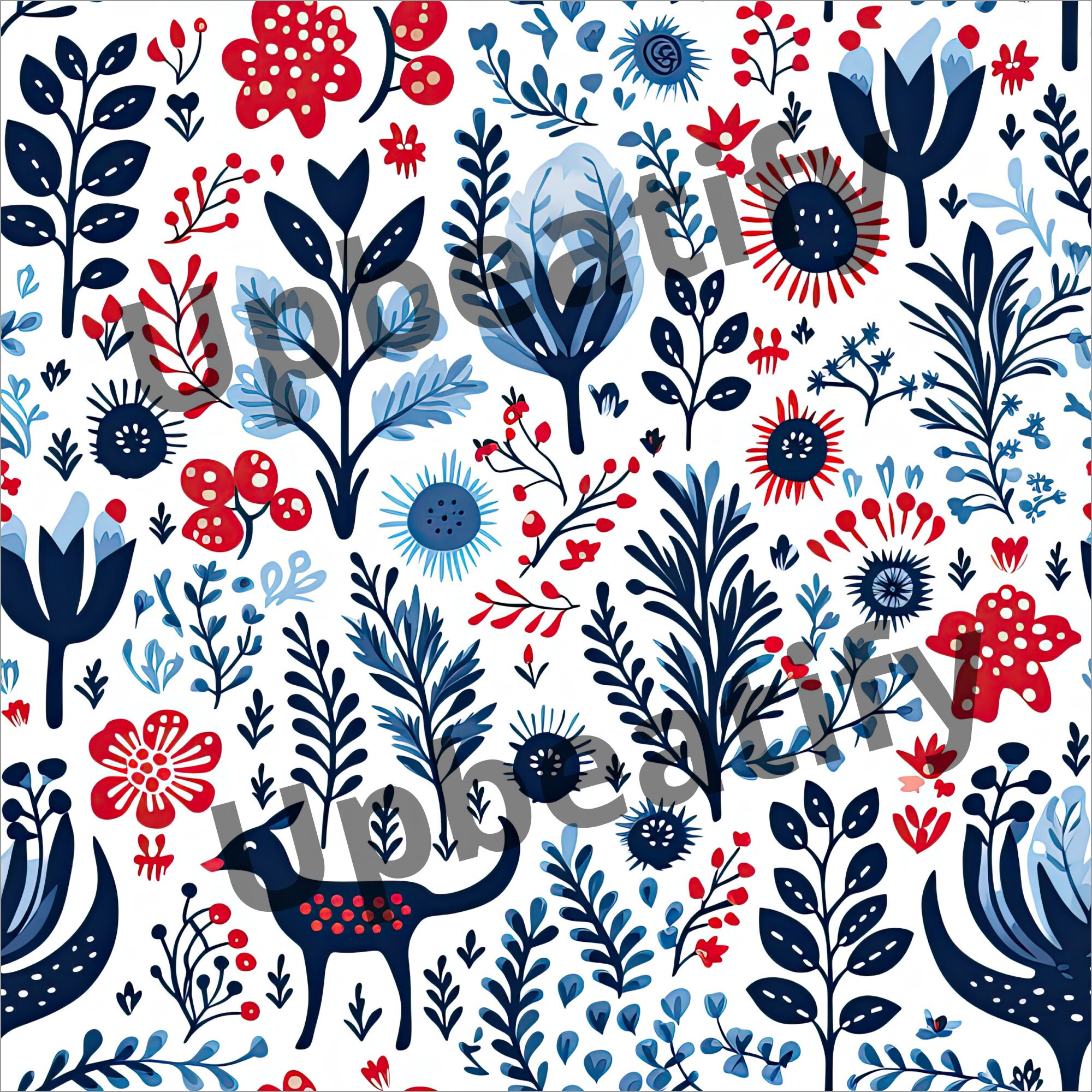 12 Seamless Light Scandinavian Botanical Backgrounds Digital Paper ...