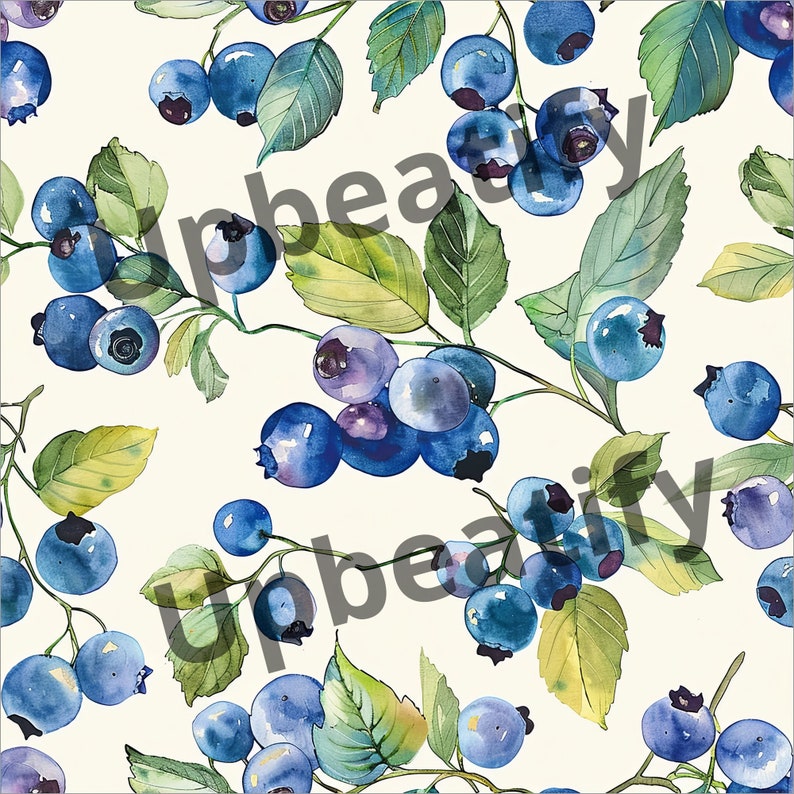 Blueberries Digital Paper, Watercolor Seamless Patterns (12 Designs) - Etsy