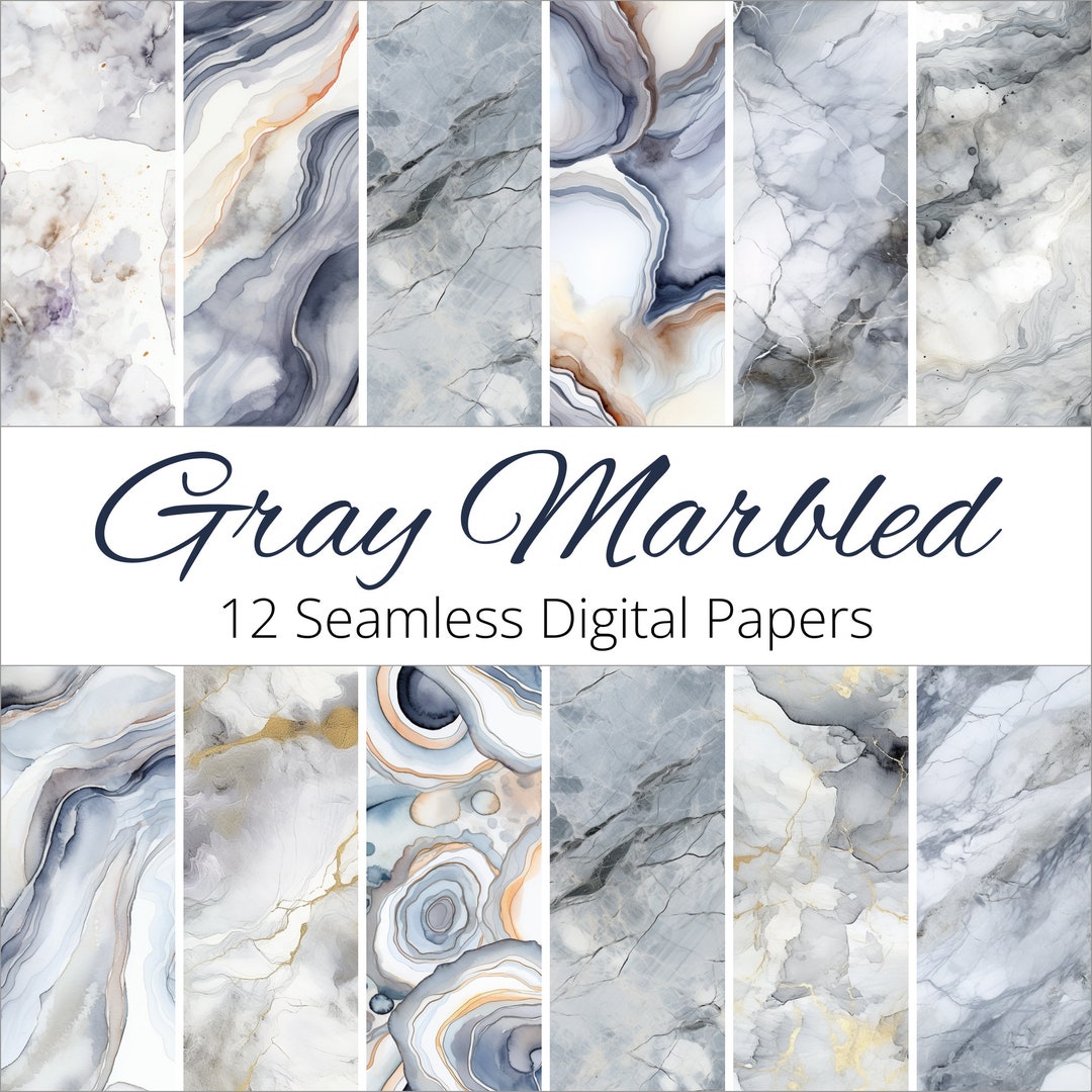 12 Seamless Gray Marbled Backgrounds Digital Paper Patterns for ...