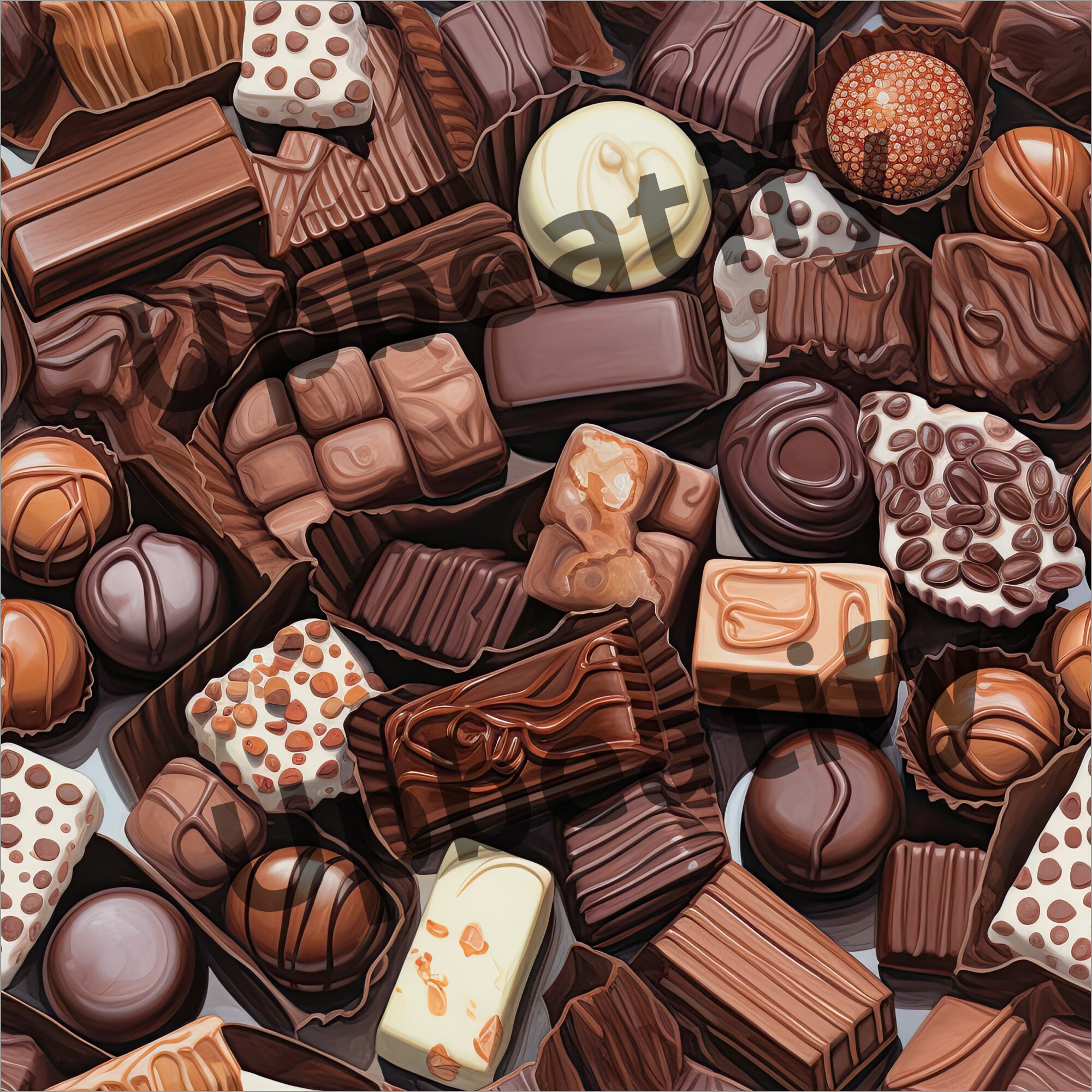 12 Seamless Gourmet Chocolates Backgrounds Digital Paper Patterns for ...