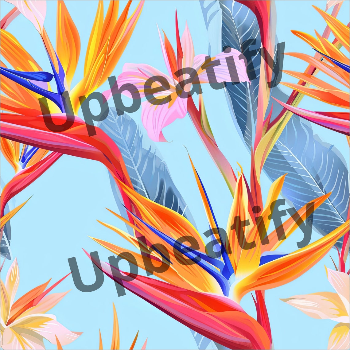 12 Seamless Bird of Paradise Backgrounds Digital Paper Patterns for ...