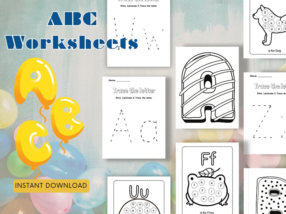 Alphabet ABC Activity Worksheets - Etsy
