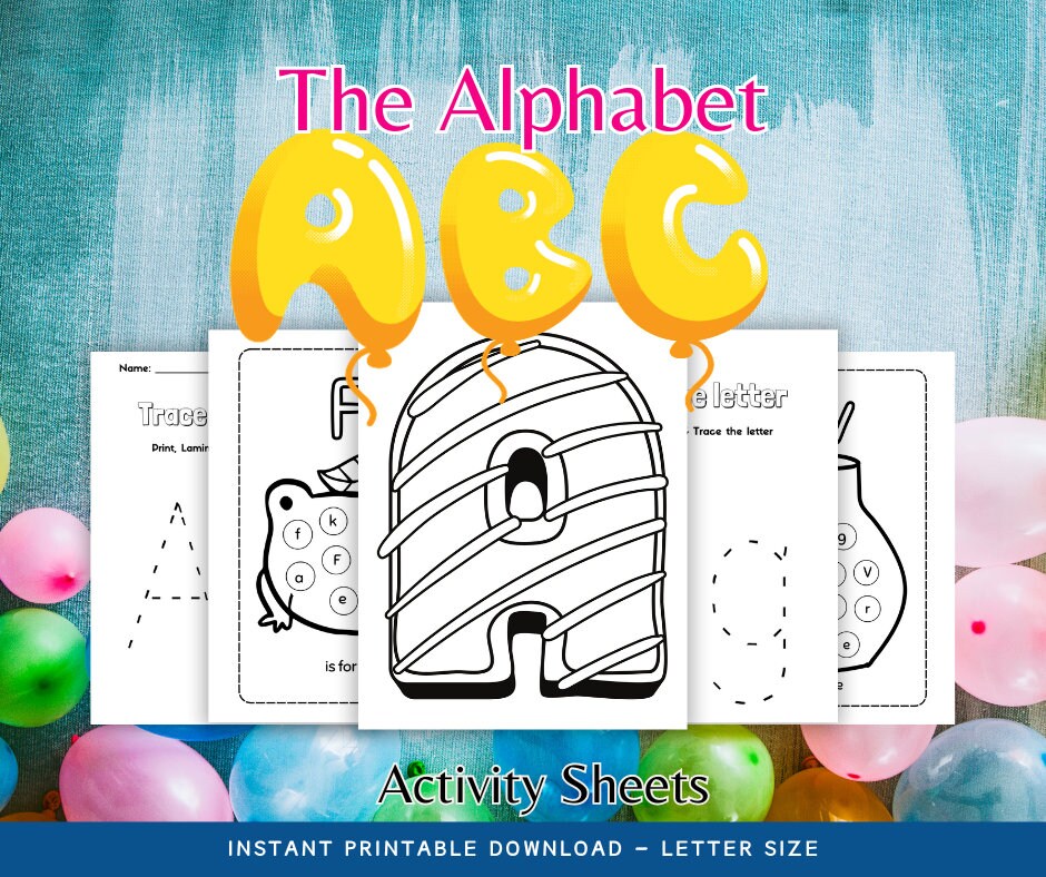 Alphabet ABC Activity Worksheets - Etsy