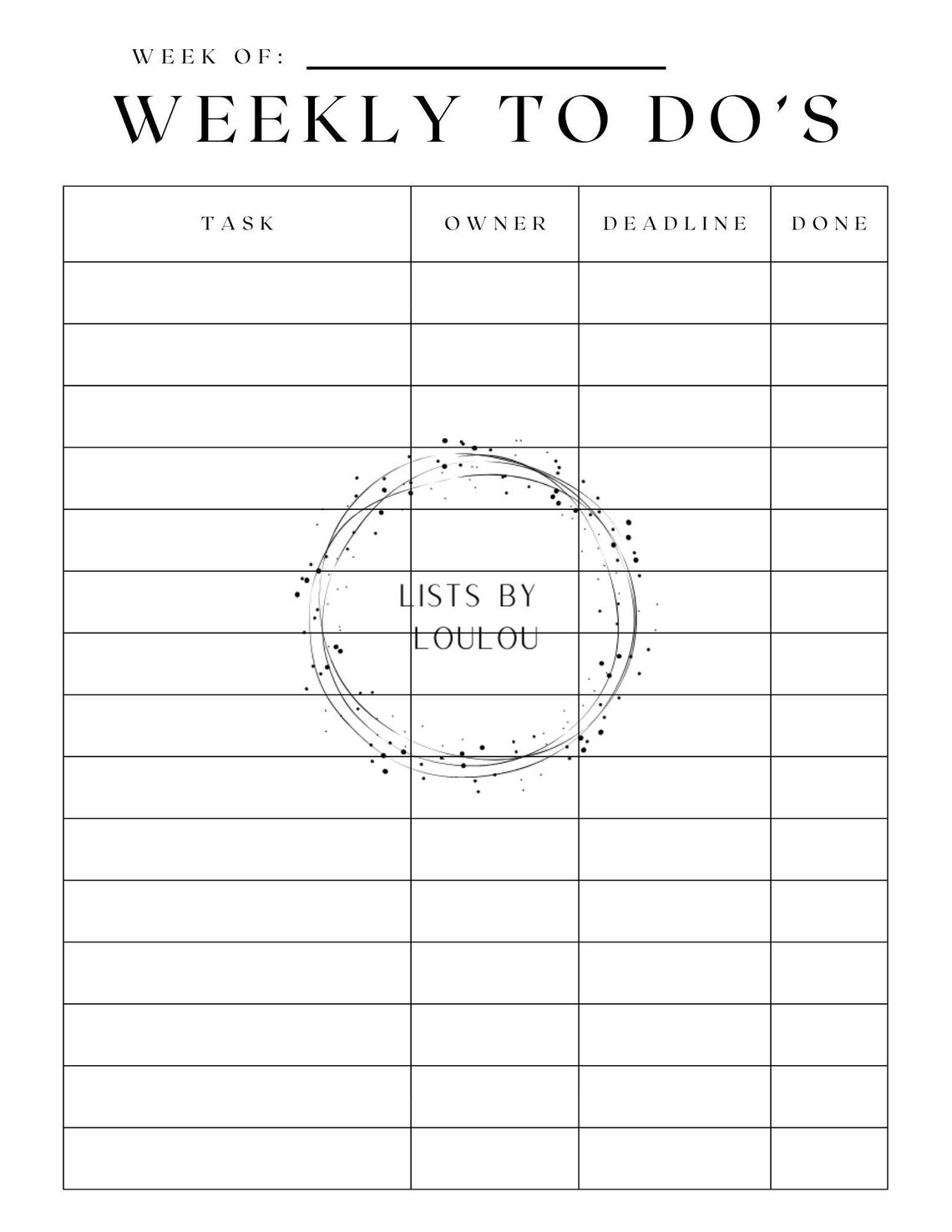 Printable Weekly Household Tasks List: Divide Chores, Stay Organized ...