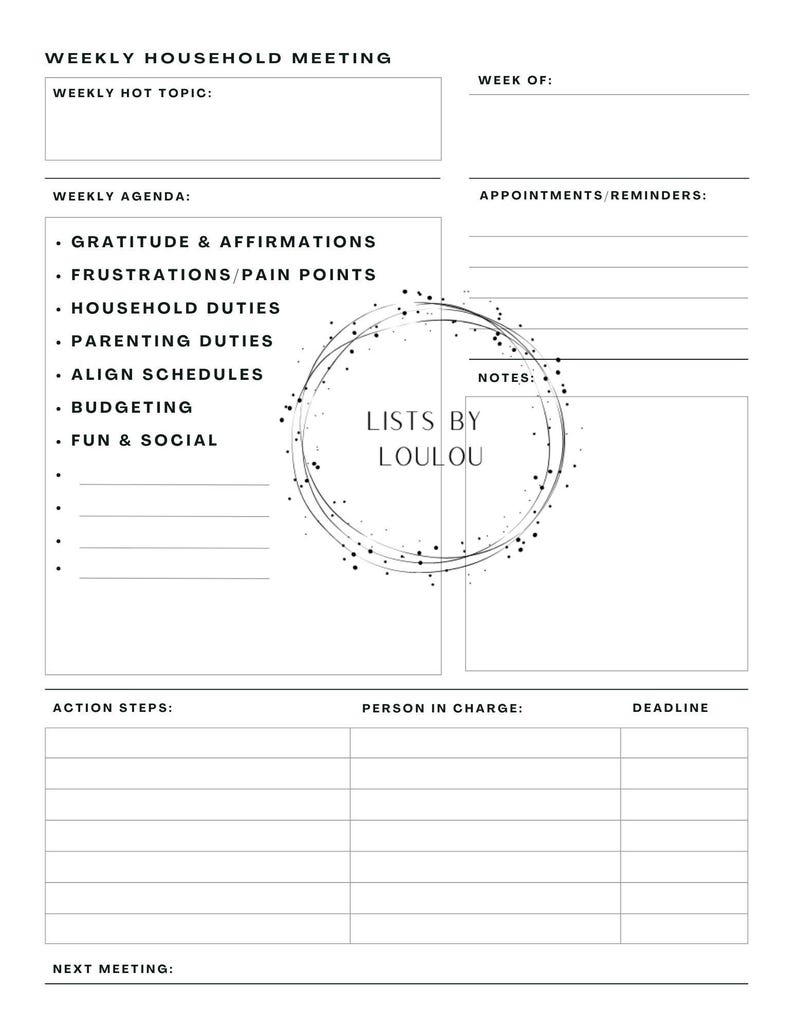 Printable Weekly Couples Agenda: Strengthen Communication, Set Goals ...