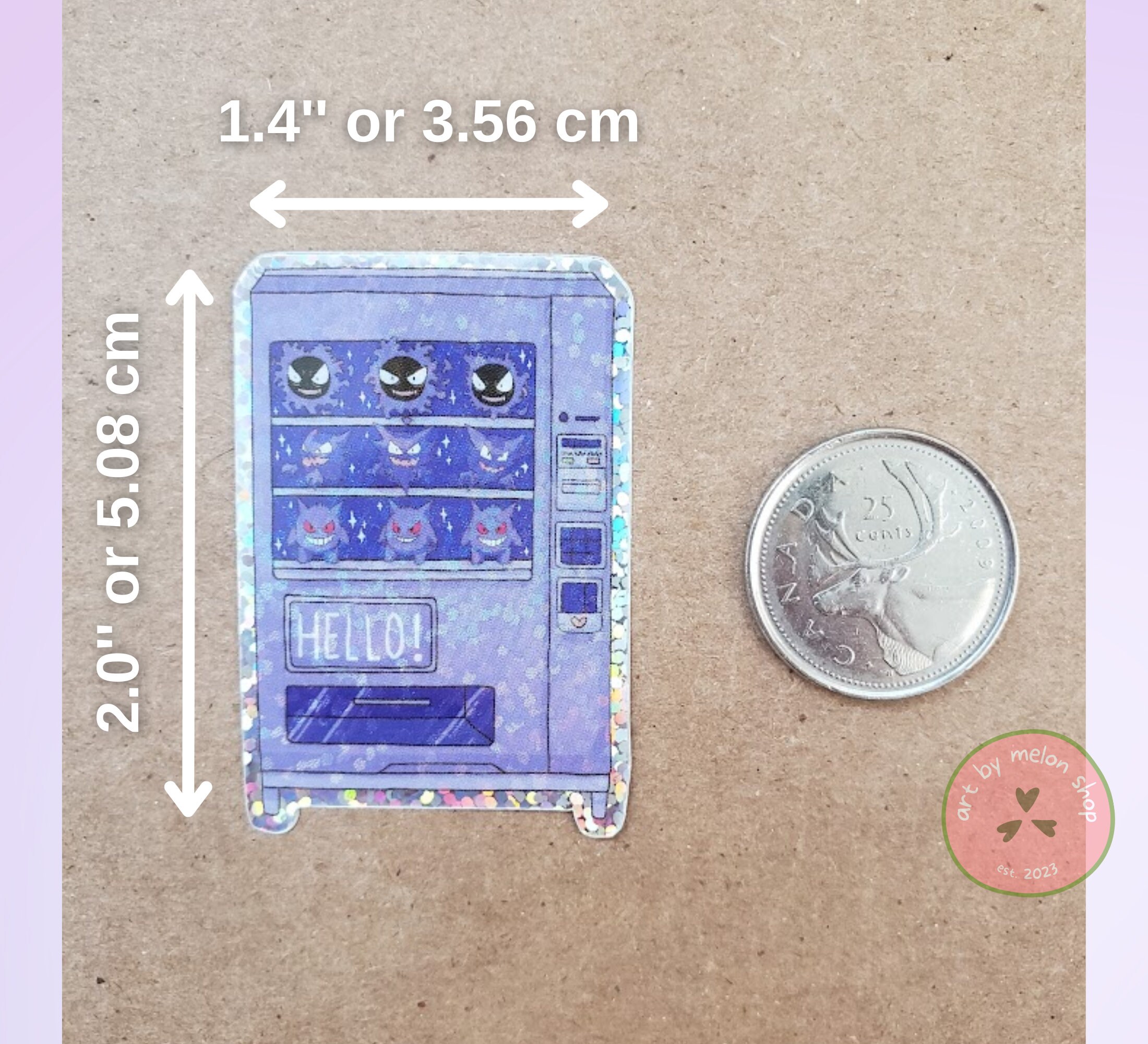 Pokemon Inspired Gengar Vending Machine Glitter Waterproof - Etsy Canada