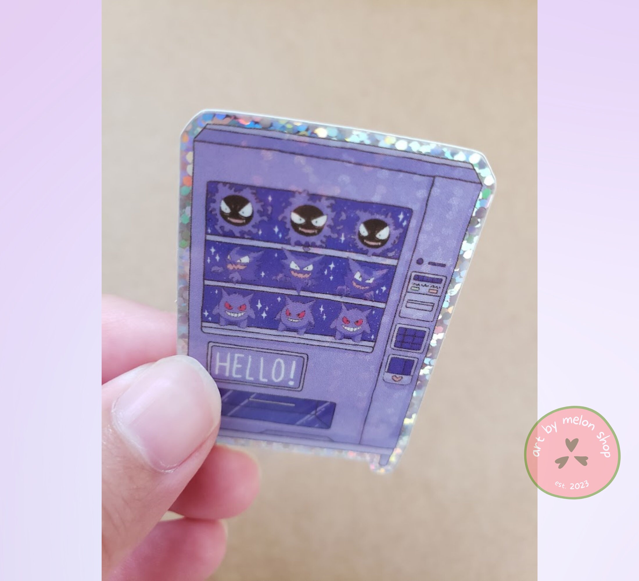 Pokemon Inspired Gengar Vending Machine Glitter Waterproof - Etsy Canada