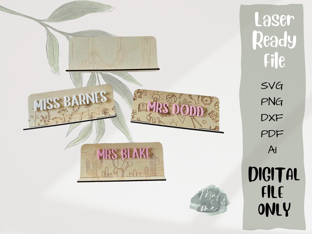 Laser Cut File | Name Plaque | Teacher Gift | Digital Download | SVG ...
