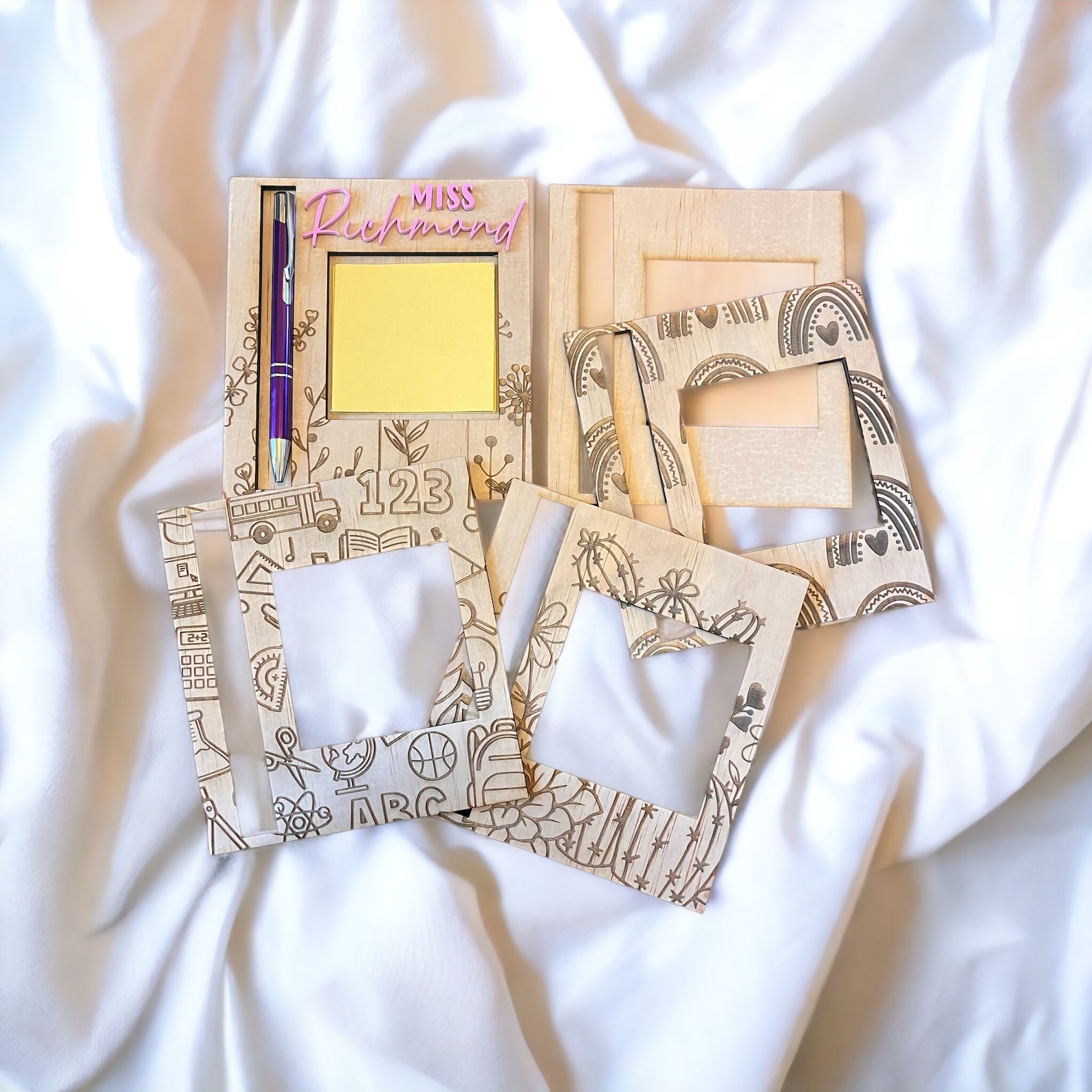 Laser Cut File | Sticky Note Holder With Pen Slot | Digital Download ...