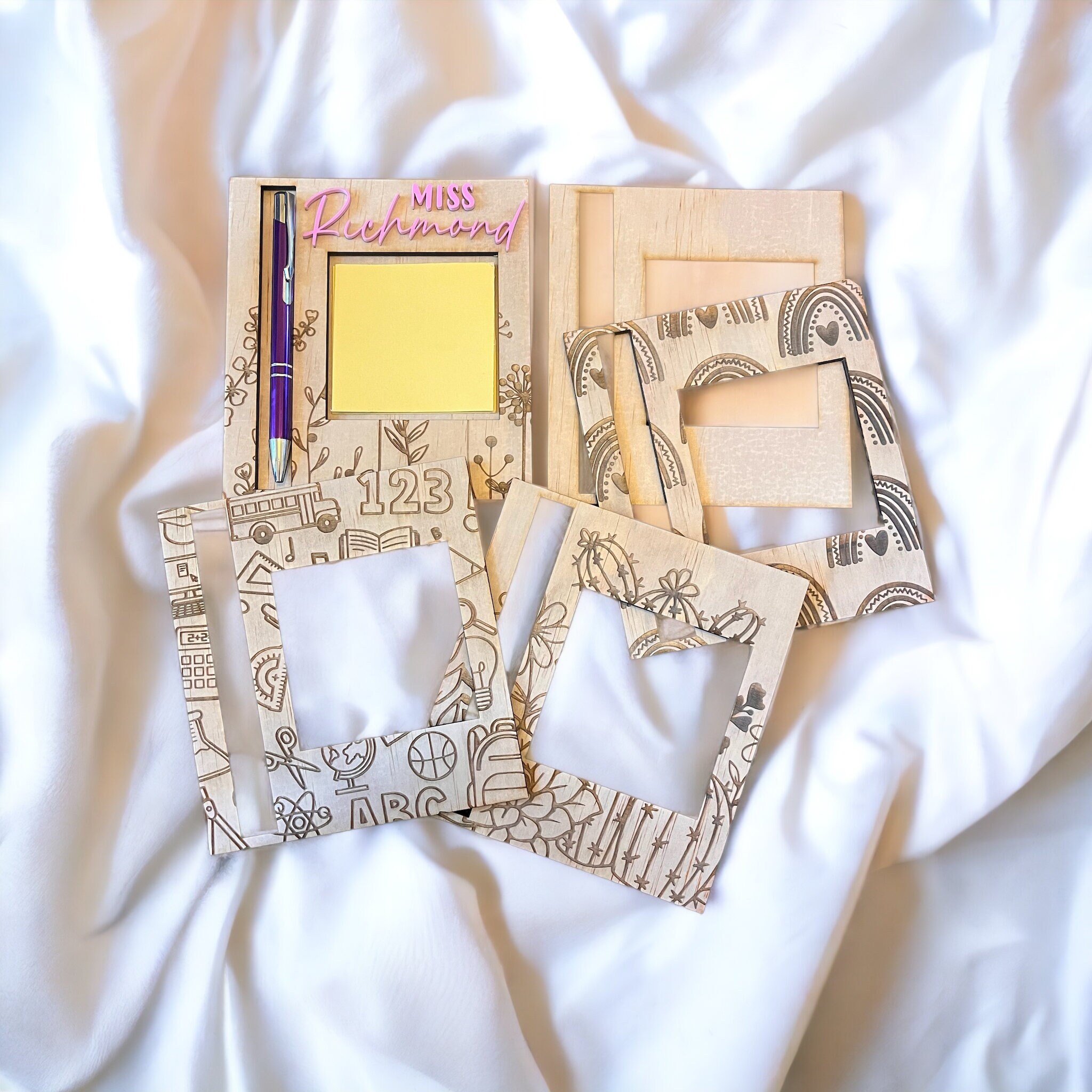 Laser Cut File | Sticky Note Holder With Pen Slot | Digital Download ...