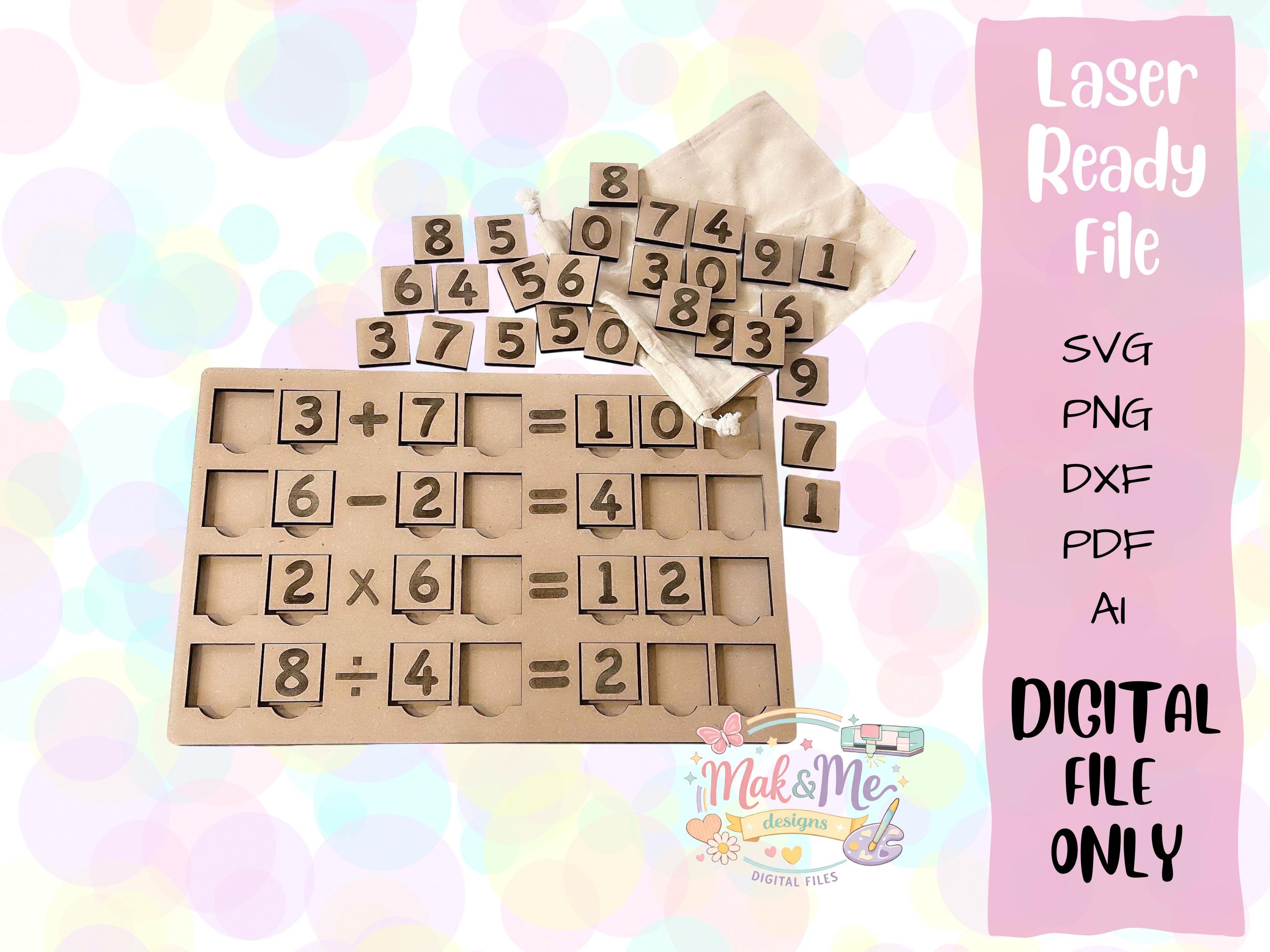 Laser Cut File | Math Equation Board | Digital Download | SVG File ...