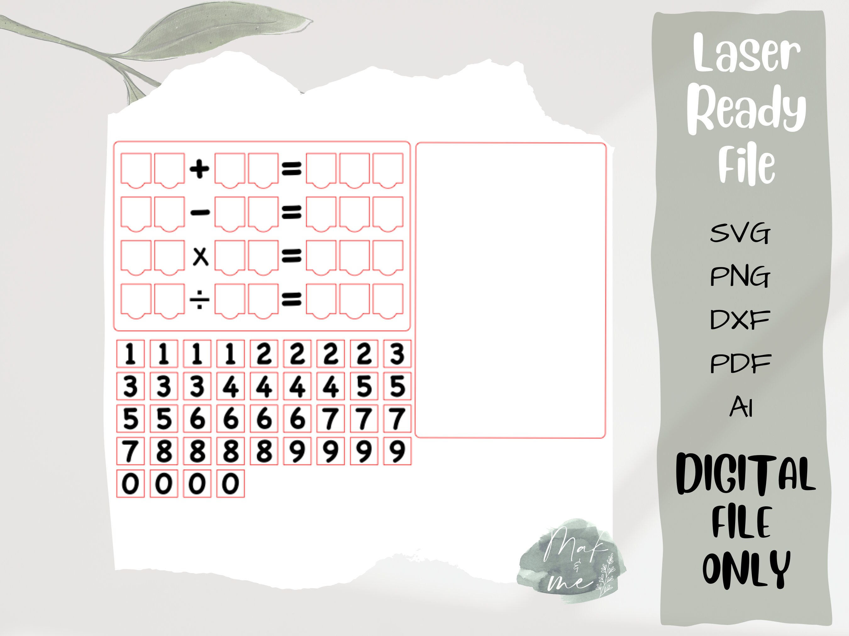 Laser Cut File | Math Equation Board | Digital Download | SVG File ...