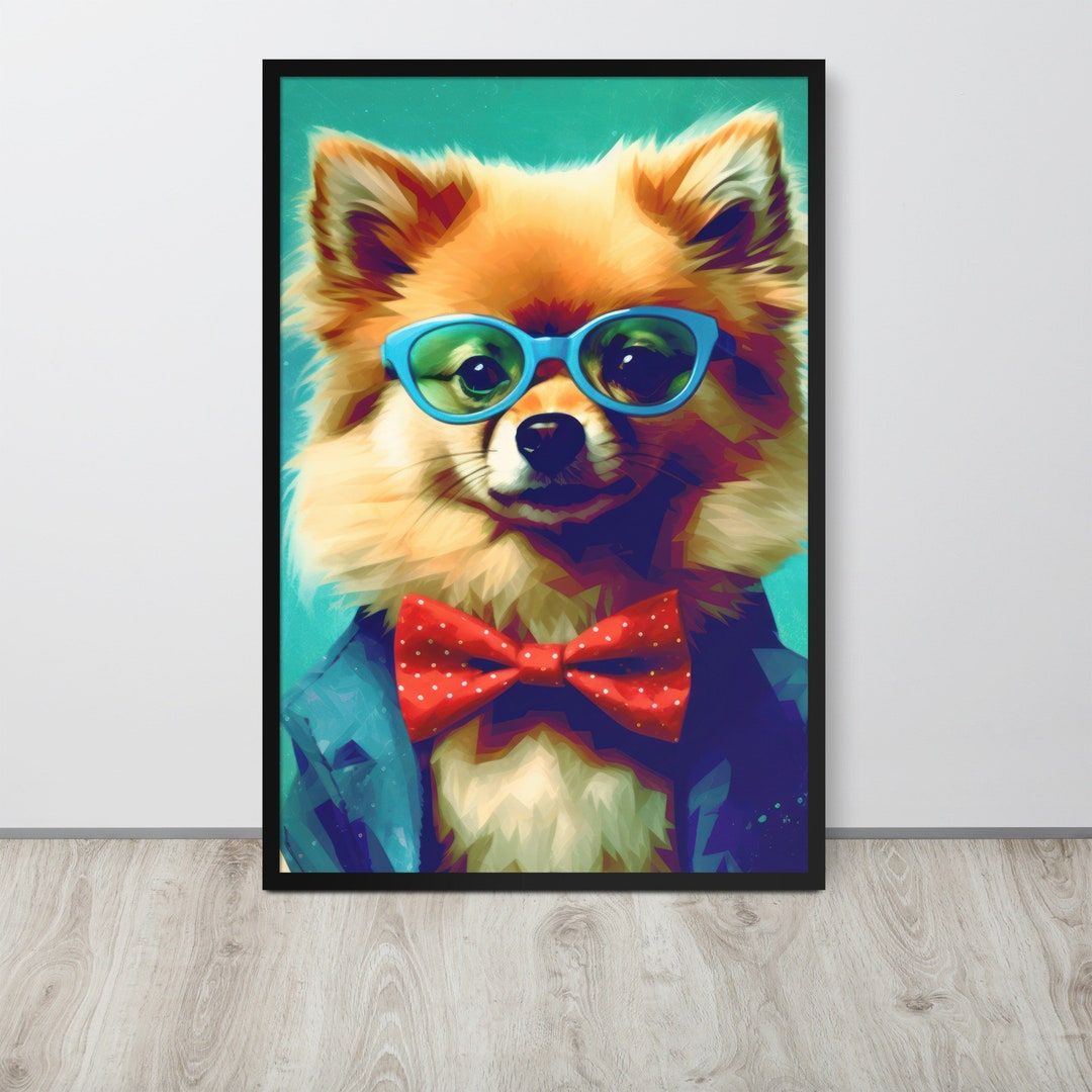Pomeranian Pop Art, Framed Wall Decor, Framed Artwork, Framed Art, Wall ...