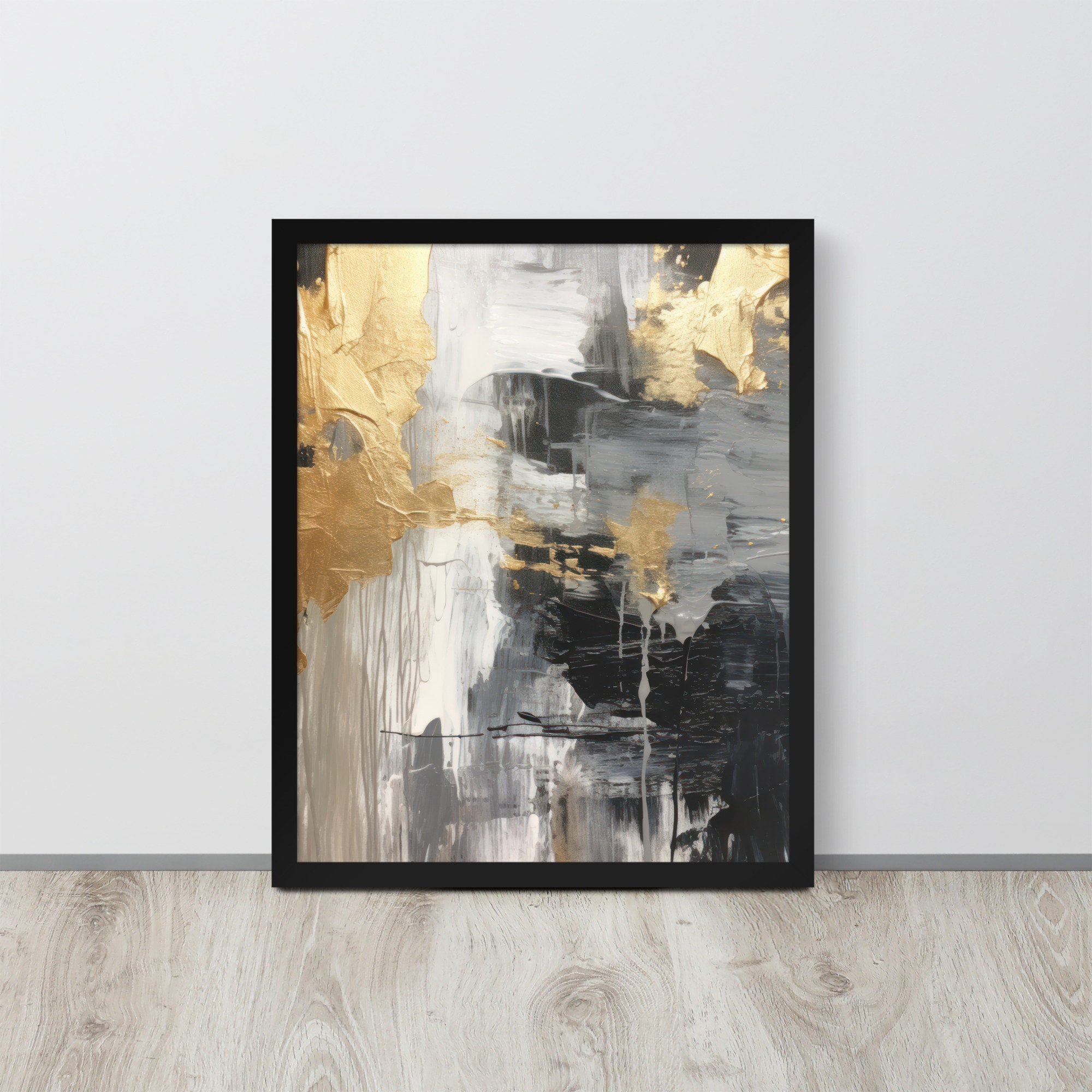 Black and Gold Abstract Elegance Prints Black and White Gold - Etsy