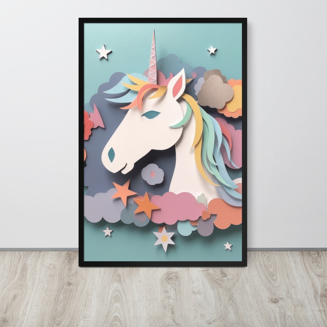 Unicorn 3d Paper-cut Art, Paper Art, Unicorn 3d, Unicorn Wall Art, Dimensional Art, Unicorn ...
