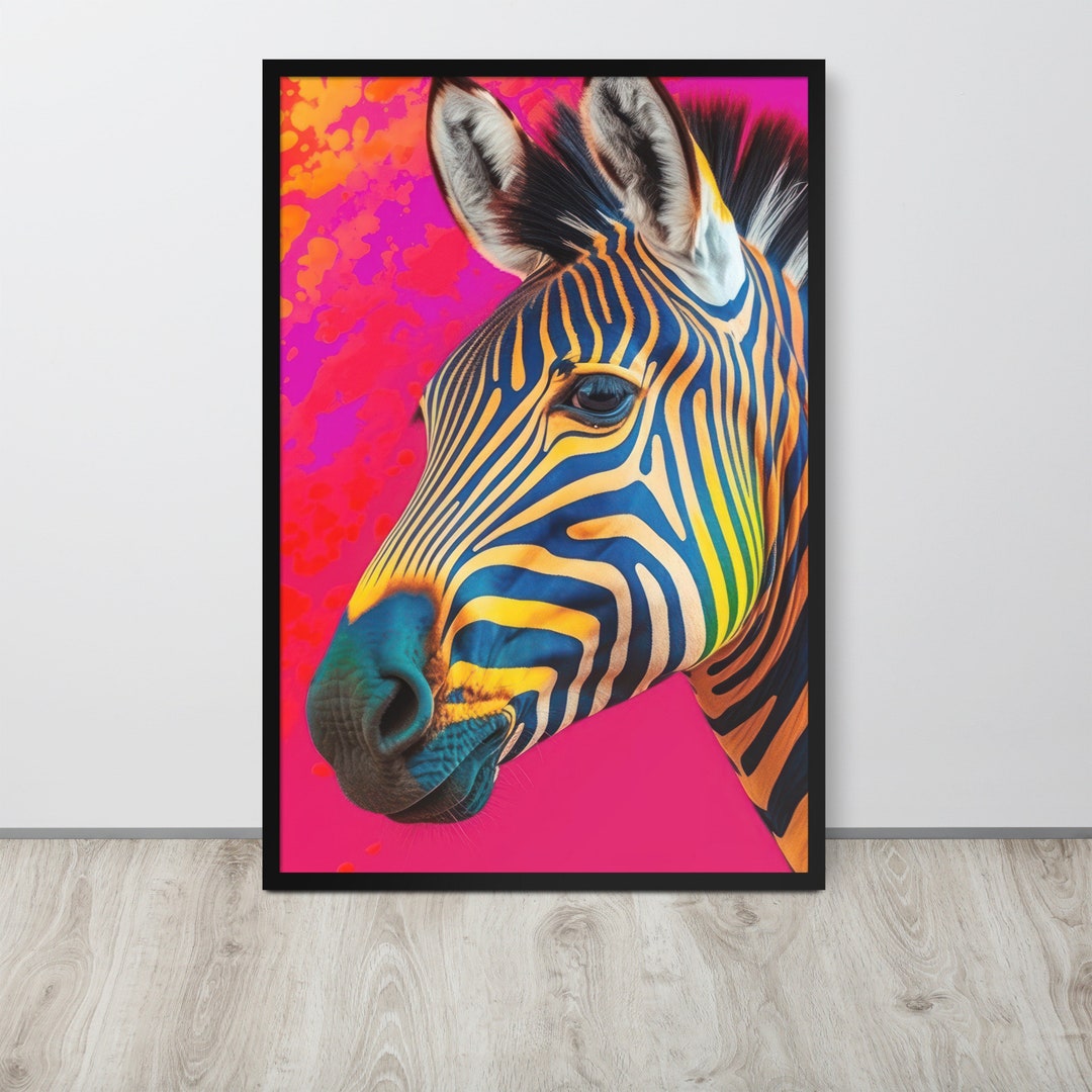 Colorful Neon Zebra, Zebra Print, Zebra Head, Colorful Zebra, Zebra ...