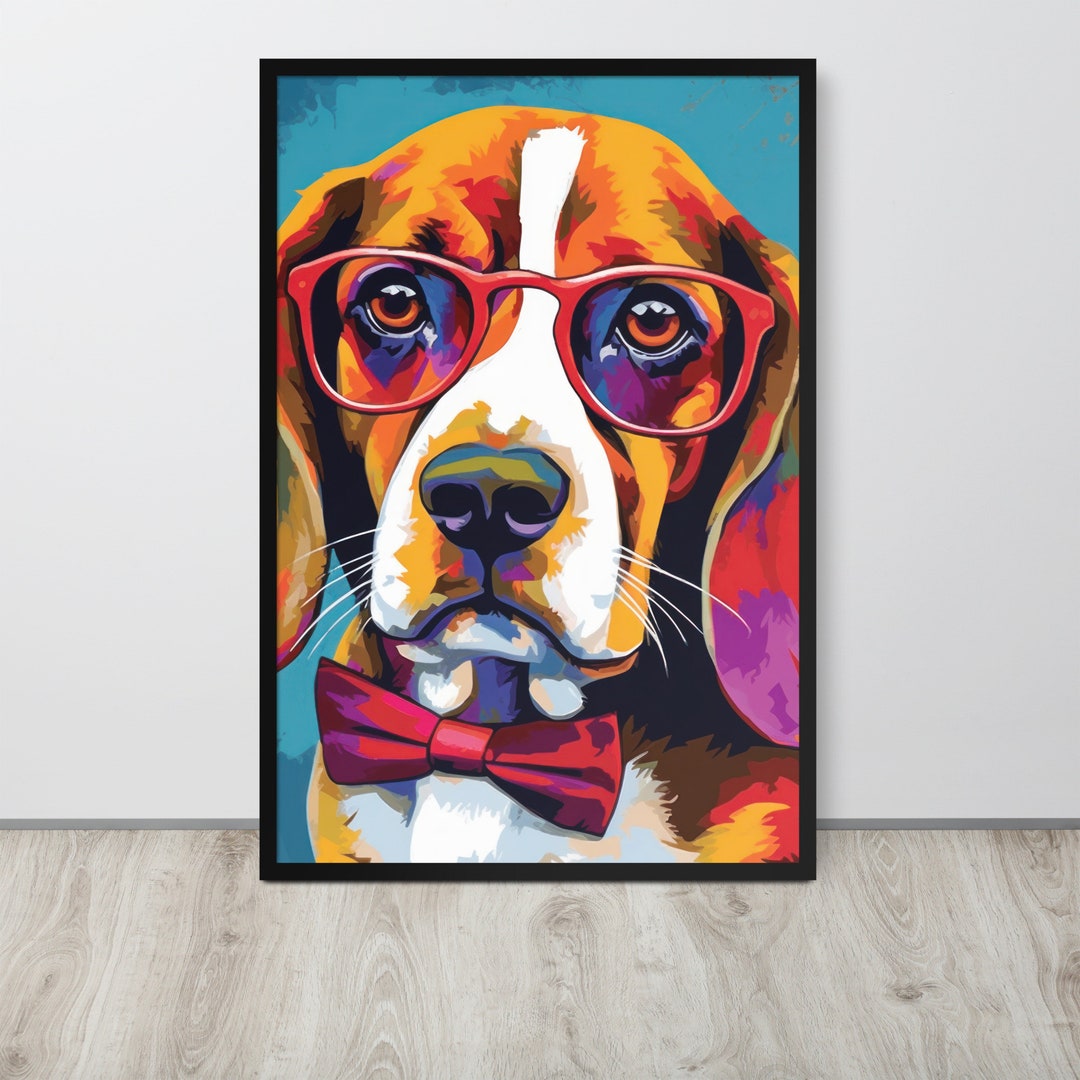 Beagle Pop Art, Framed Art, Wall Decor, Wall Art, Home Decor, Framed ...