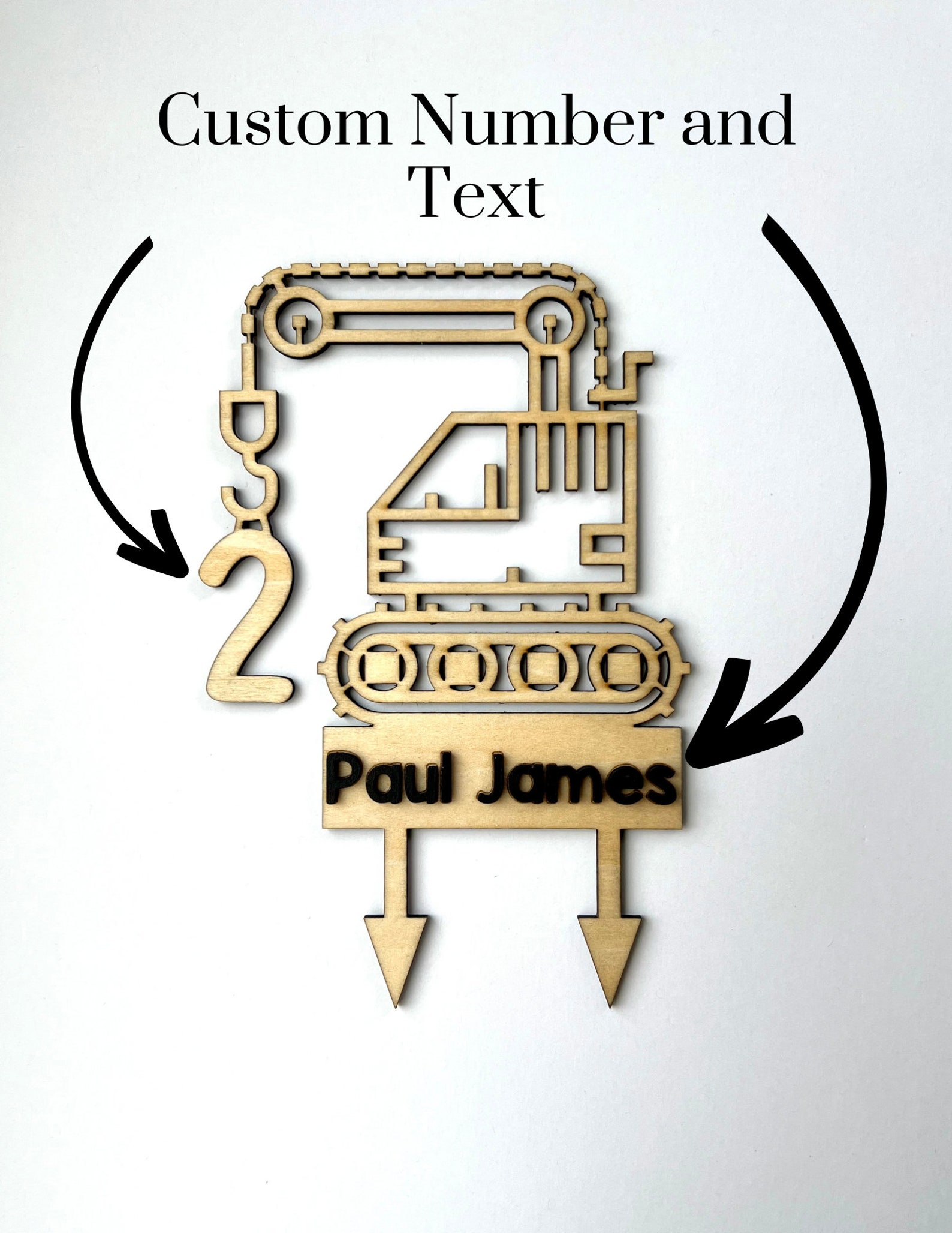 Construction-themed Wooden Cake Topper Personalized Construction Cake ...