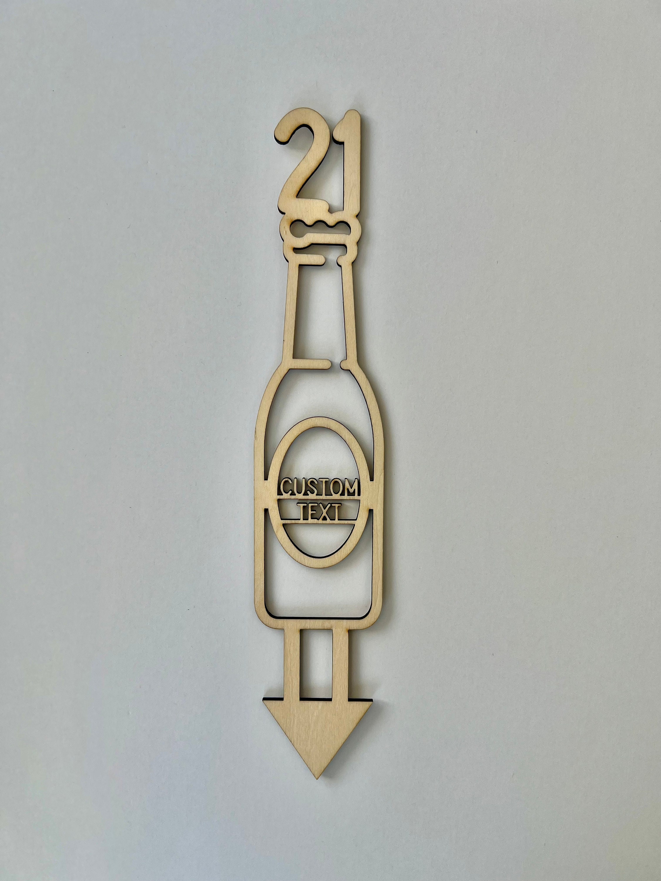 Custom Wood Bottle Cake Topper, Personalized Birthday Cake Topper, - Etsy