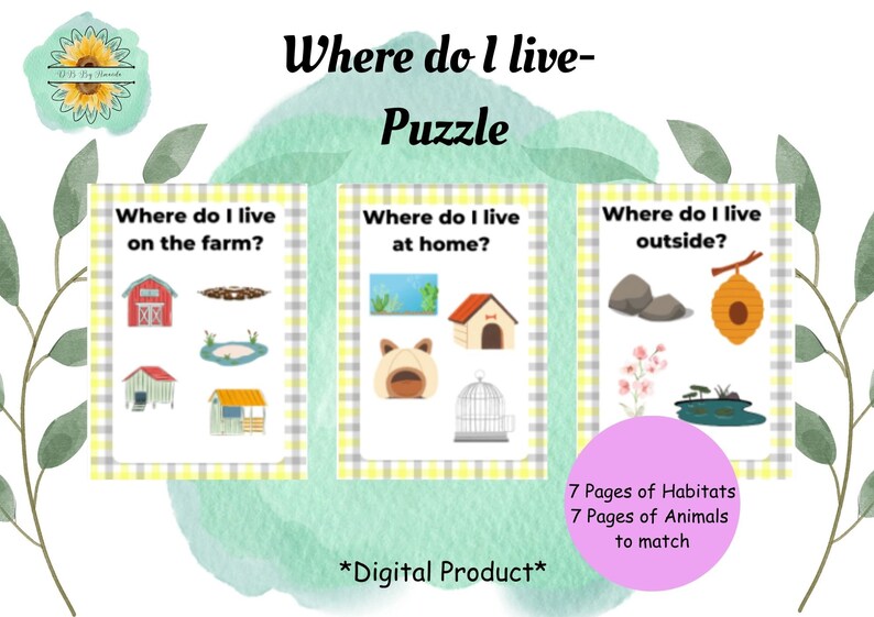 Animal Habitat Puzzle - Etsy