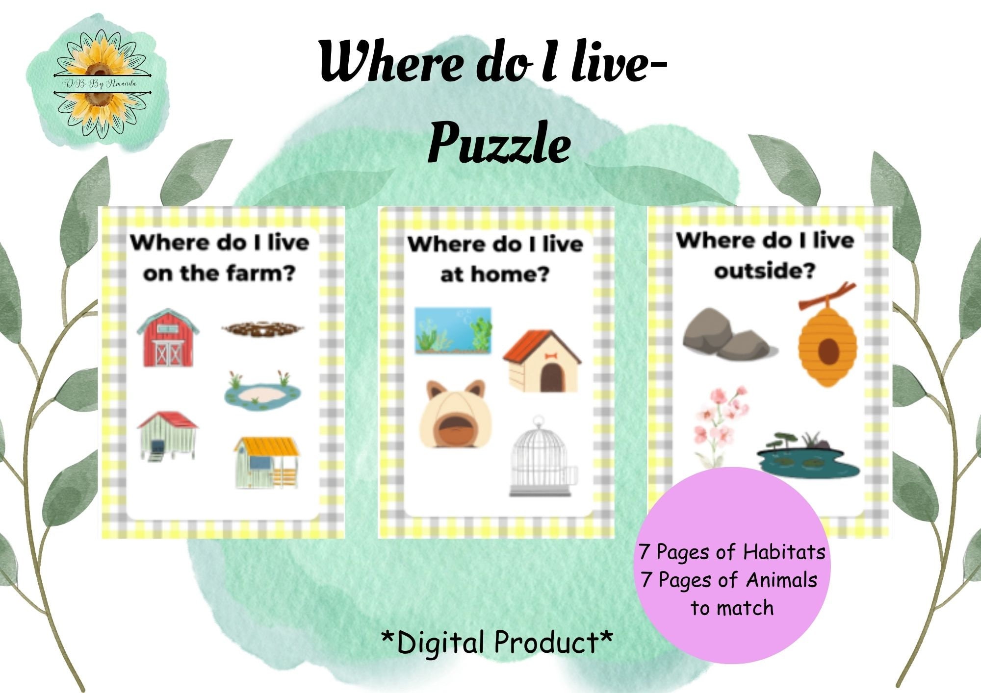 Animal Habitat Puzzle - Etsy